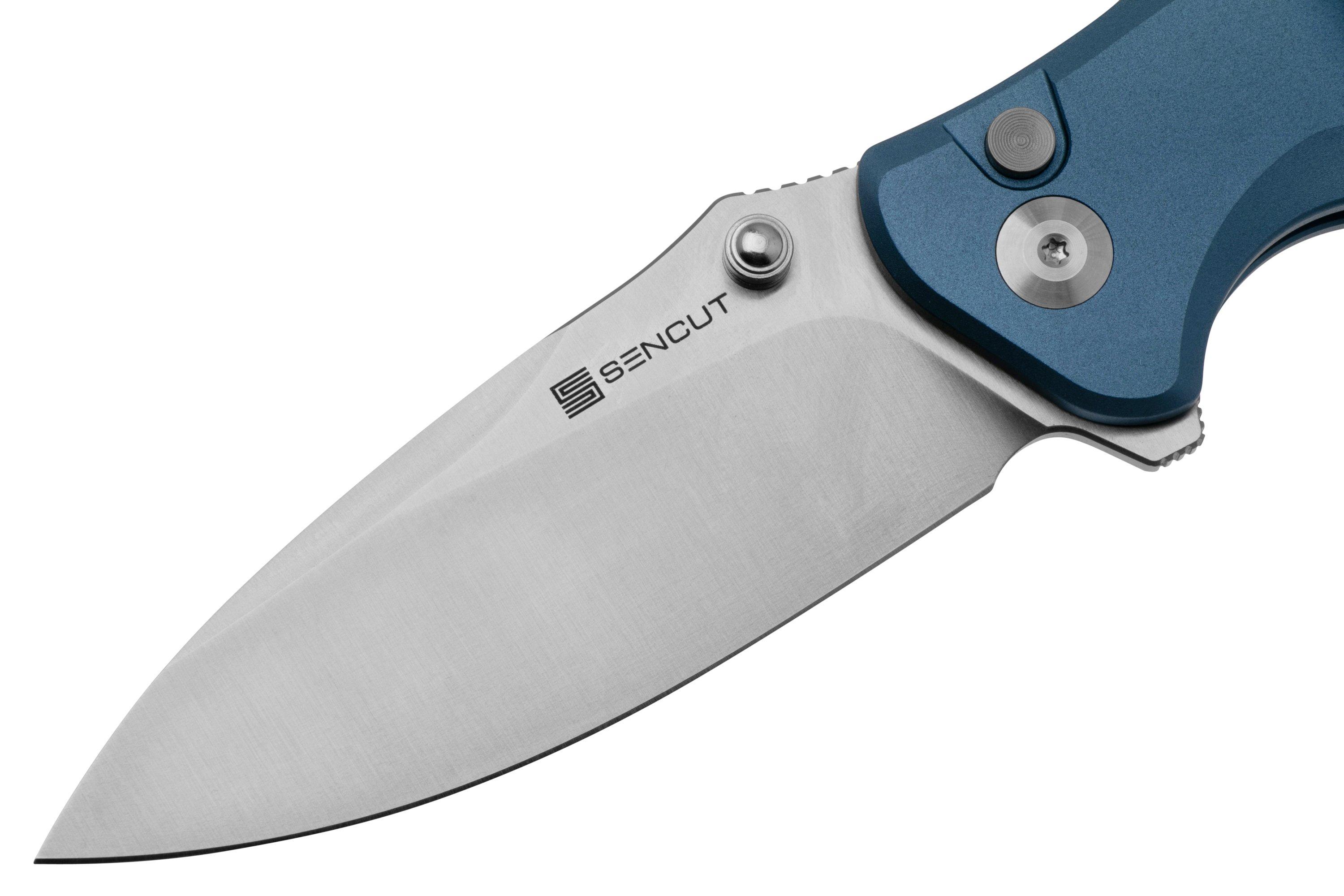 SENCUT Cybrix S23098A-4 Satin 9Cr18MoV, Blue Aluminium pocket knife ...
