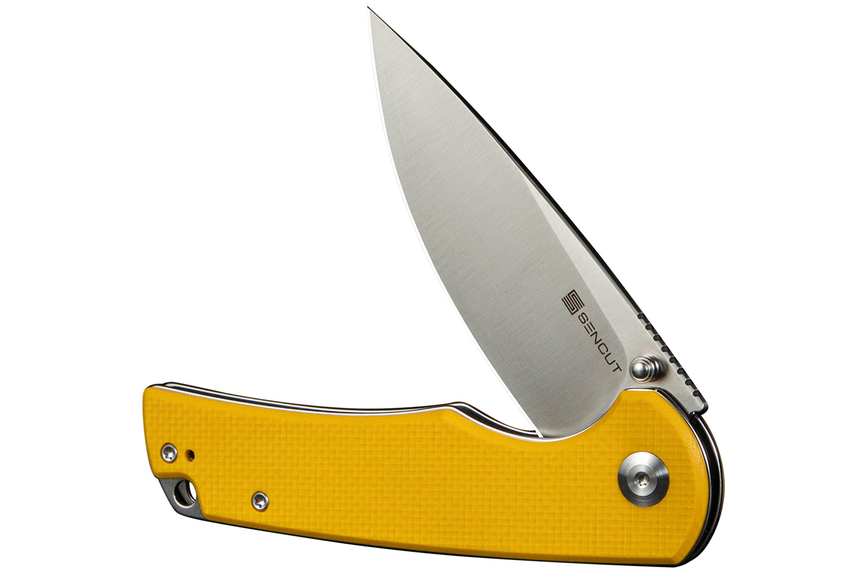 Sencut Praktisk S24019-2 Satin 9Cr18MoV, Yellow G10, pocket knife ...