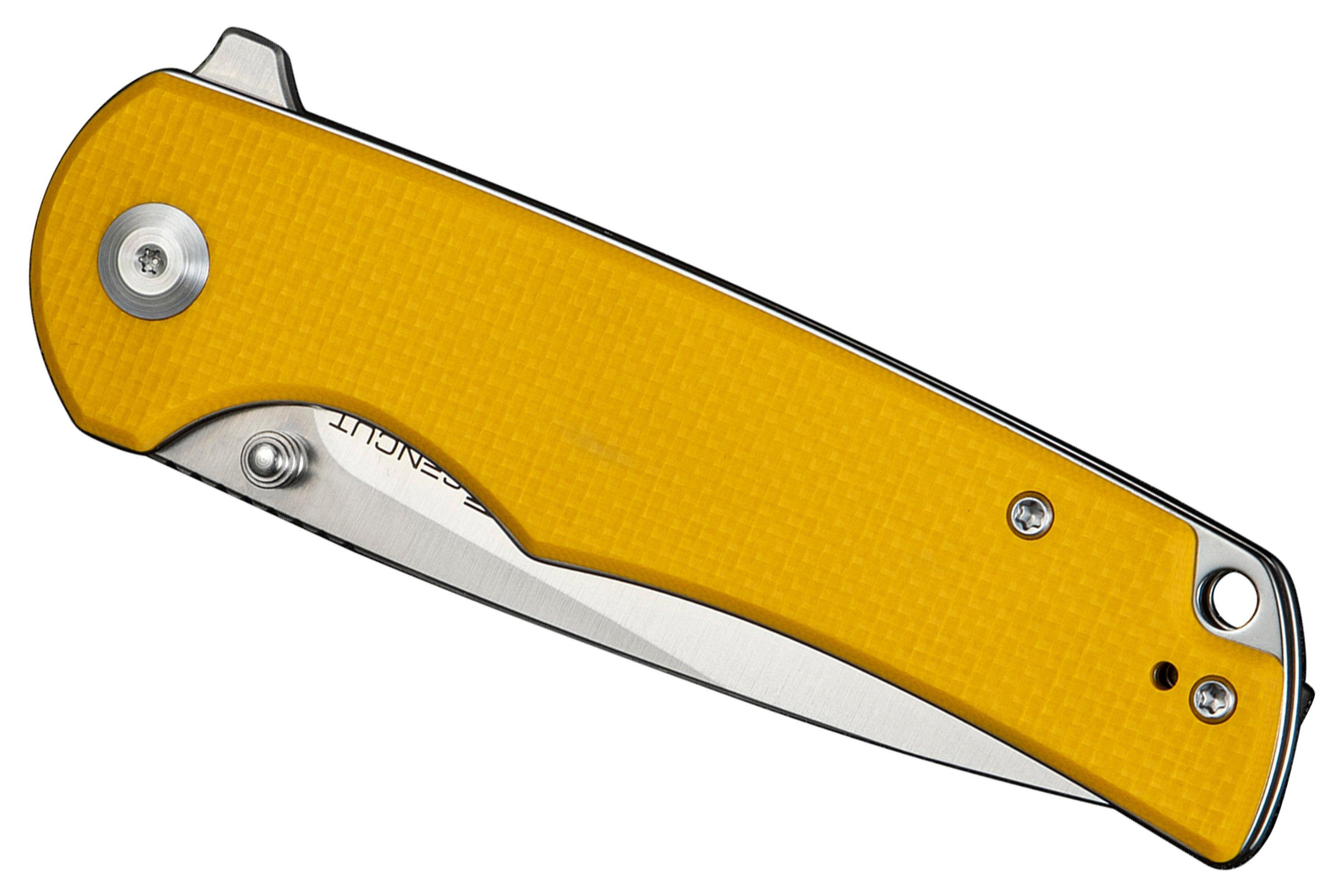 Sencut Praktisk S24019-2 Satin 9Cr18MoV, Yellow G10, pocket knife ...