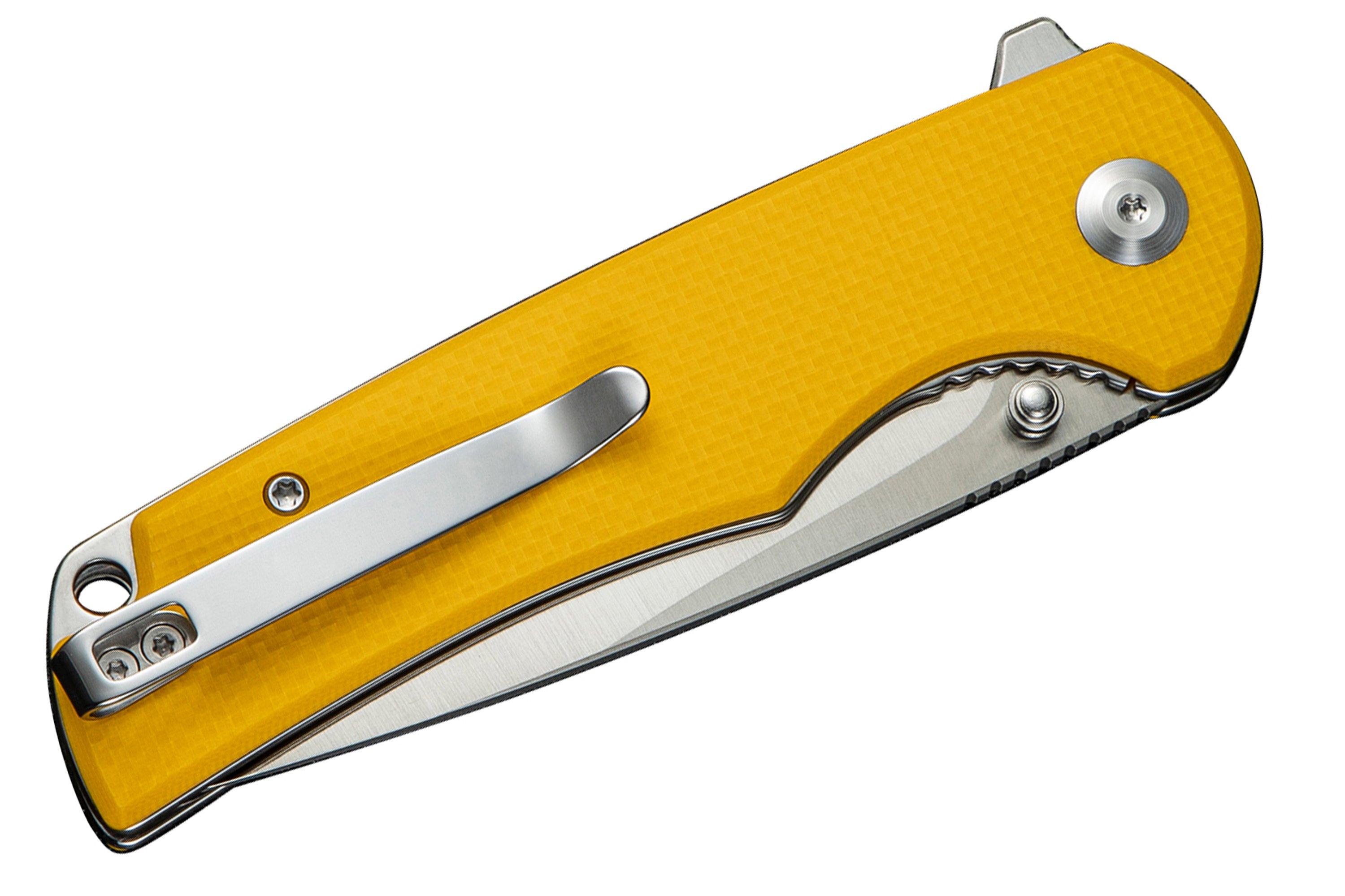 Sencut Praktisk S24019-2 Satin 9Cr18MoV, Yellow G10, pocket knife ...