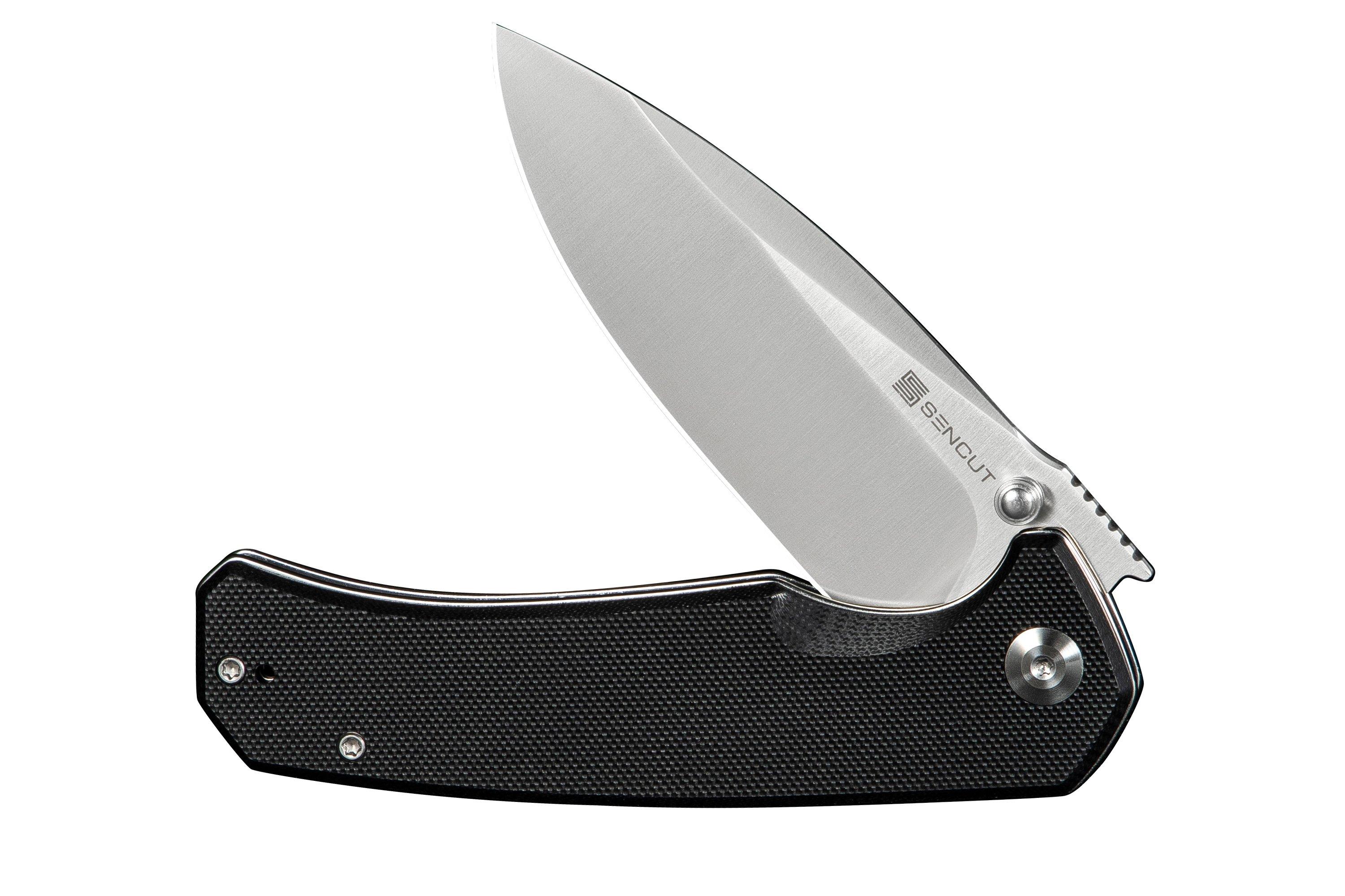 SENCUT Skarnax S24025-1 Satin 9Cr18MoV, Black G10, pocket knife ...