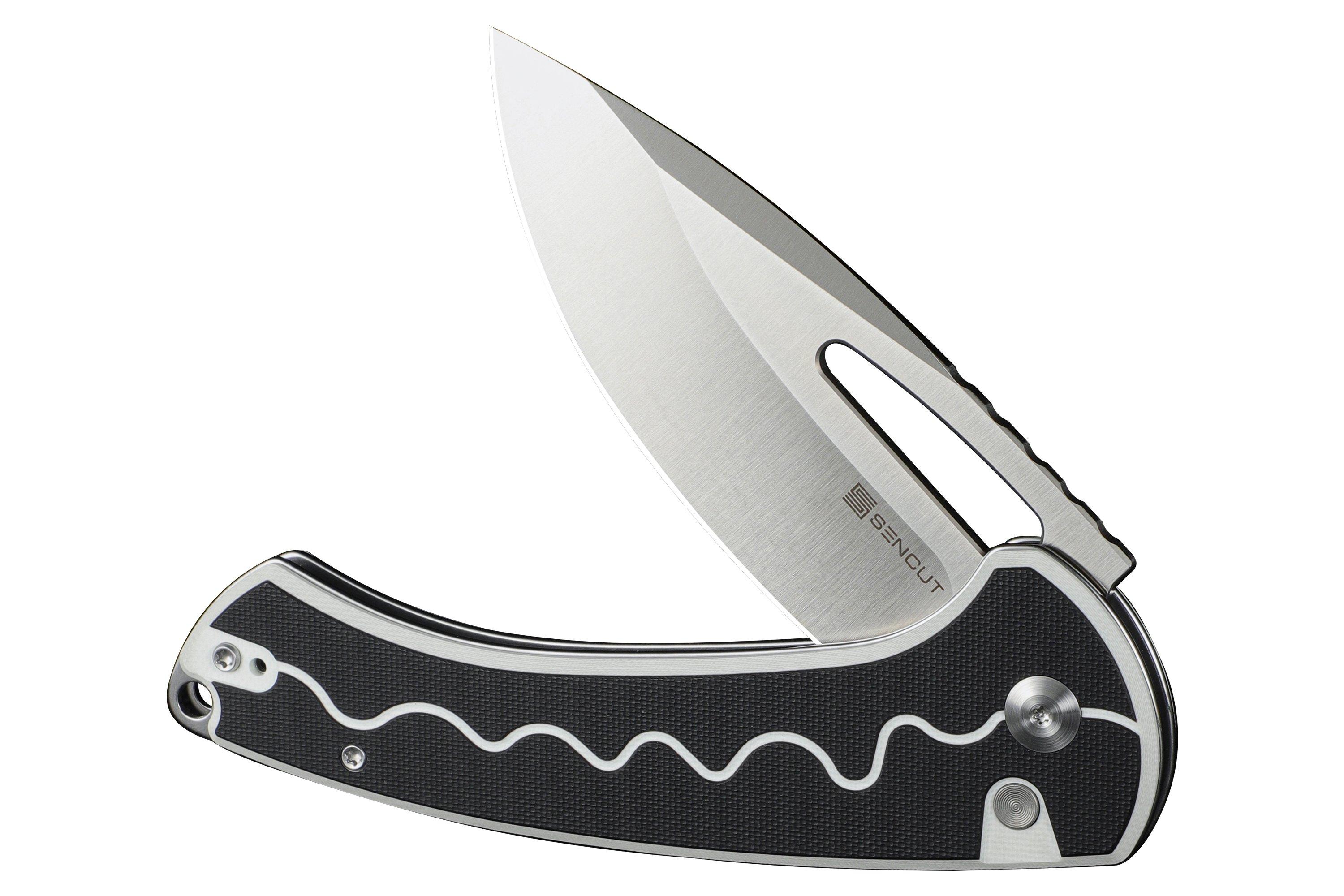 SENCUT Squiggy S24082A-1 Satin, White/Black G10, pocket knife ...