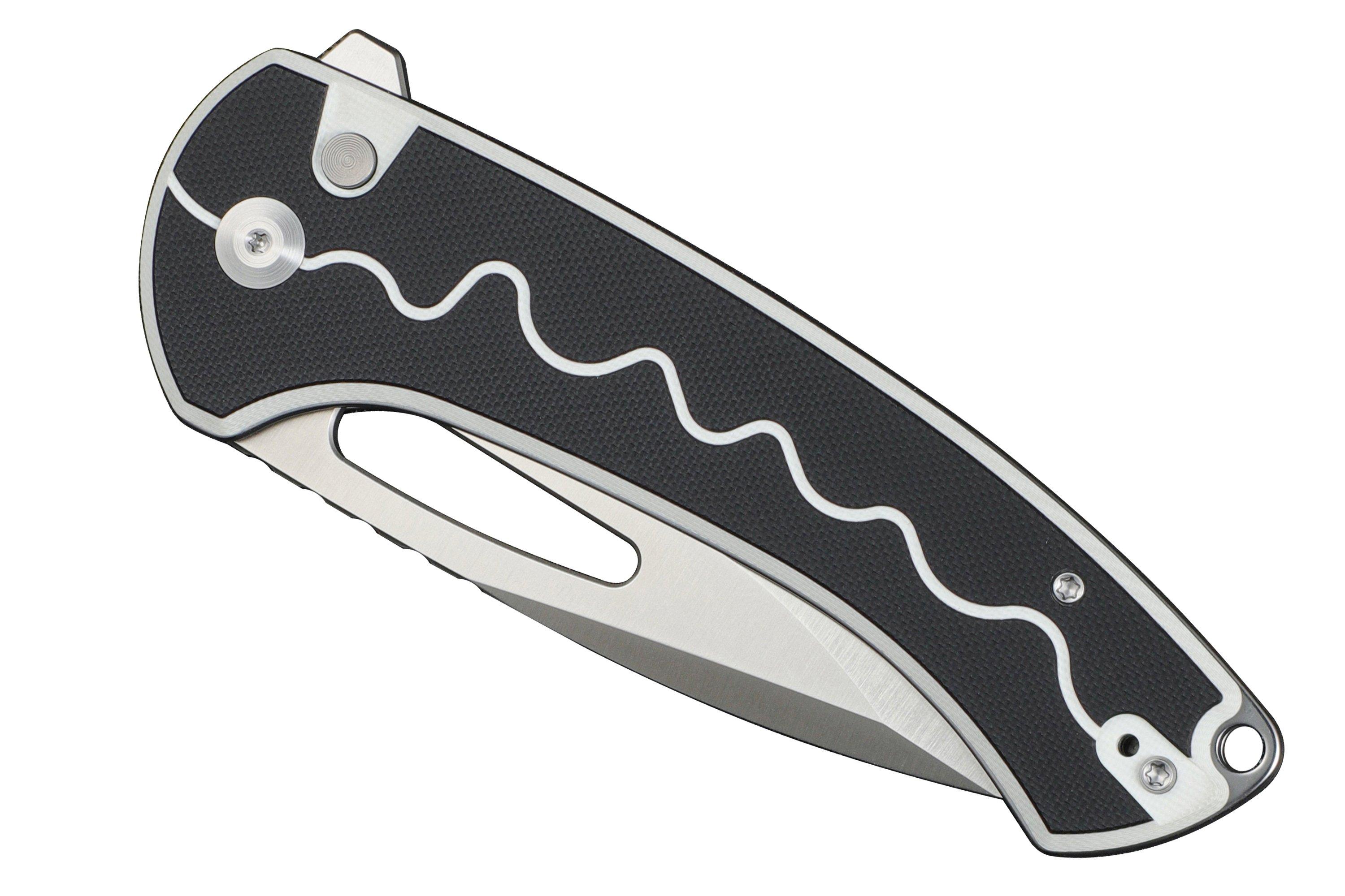 SENCUT Squiggy S24082A-1 Satin, White/Black G10, pocket knife ...