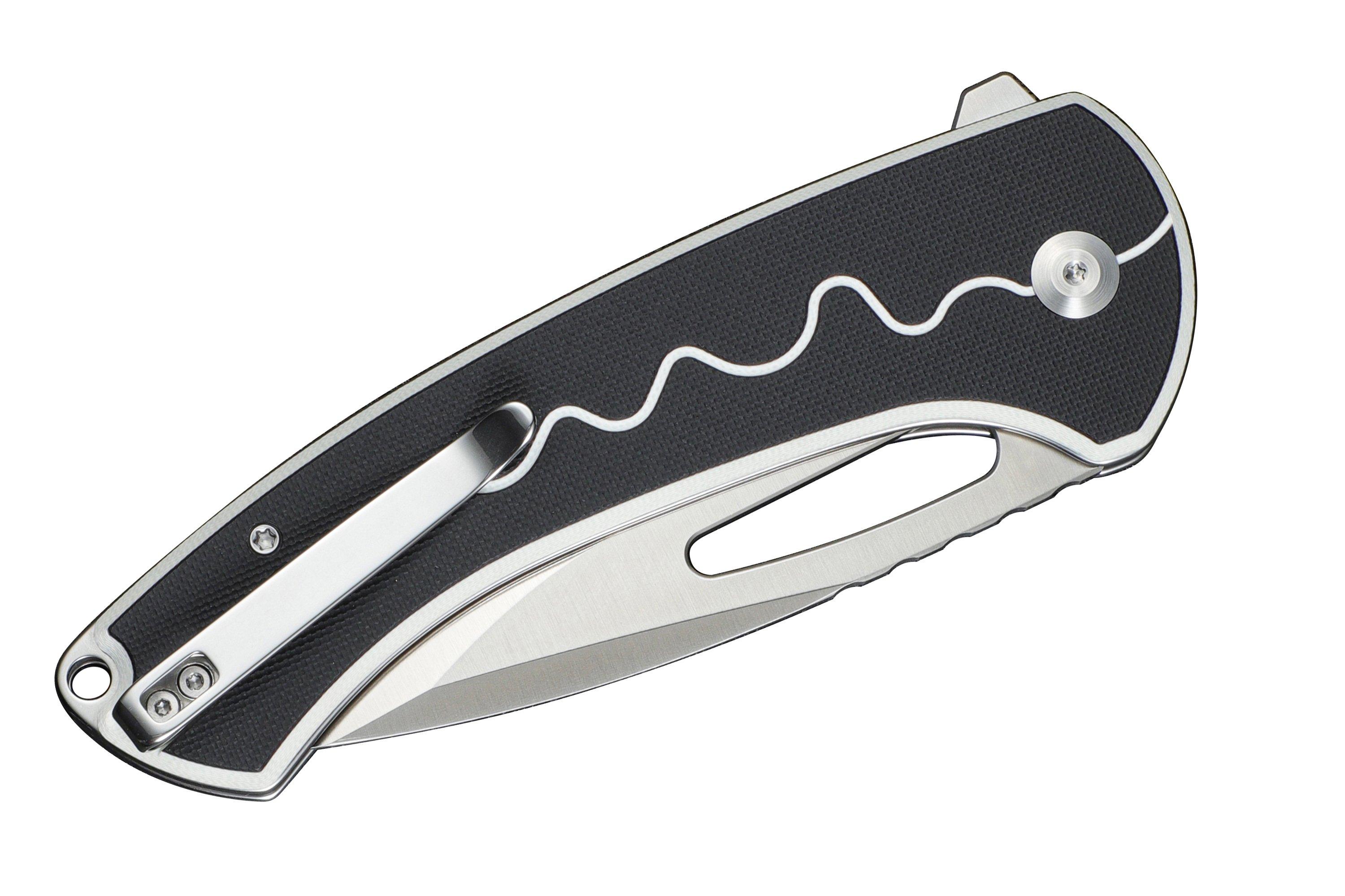 SENCUT Squiggy S24082A-1 Satin, White/Black G10, pocket knife ...