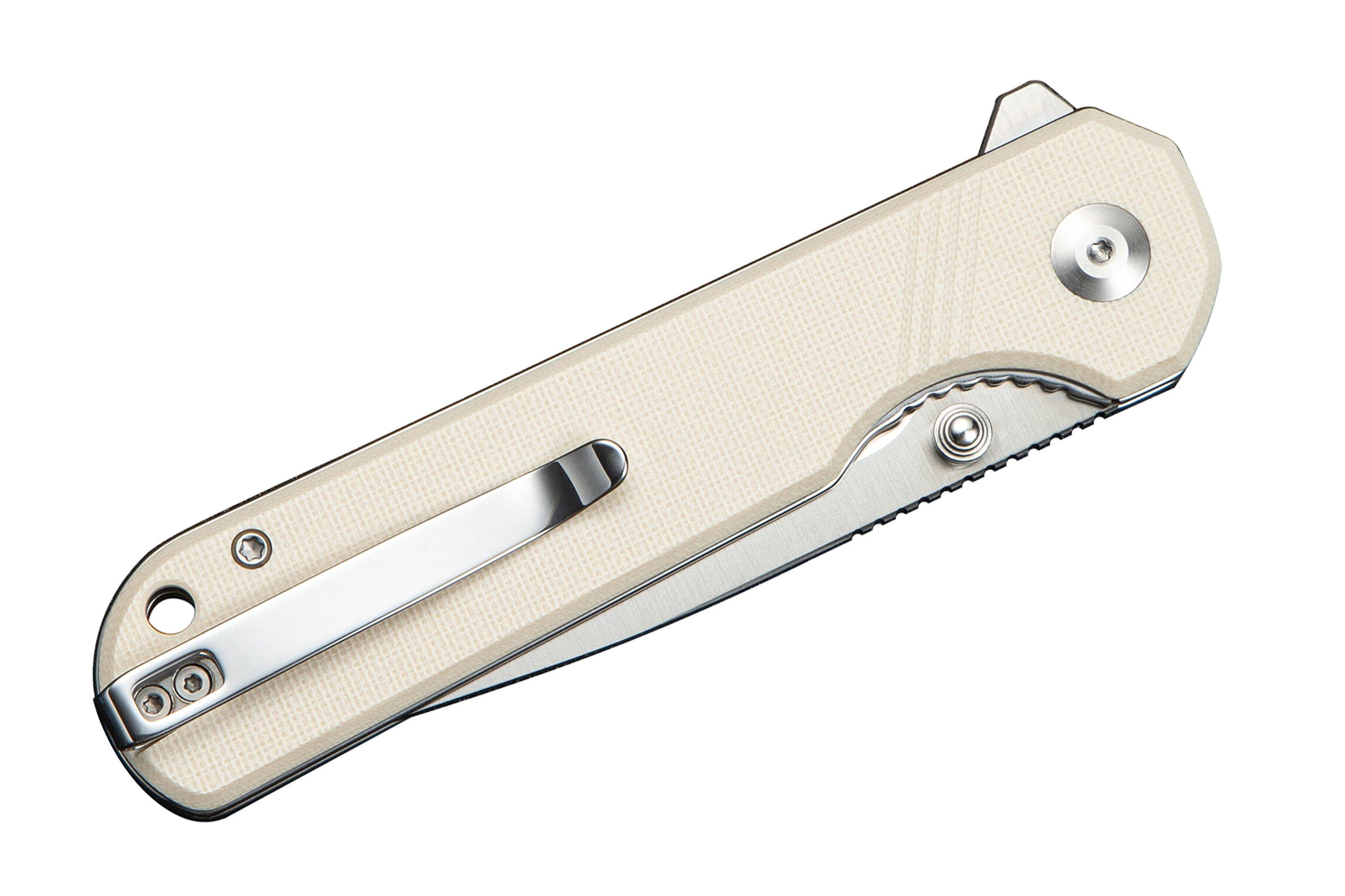 SENCUT Aetheris S24095-1, Satin Finished 9Cr18MoV, Ivory G10 pocket ...