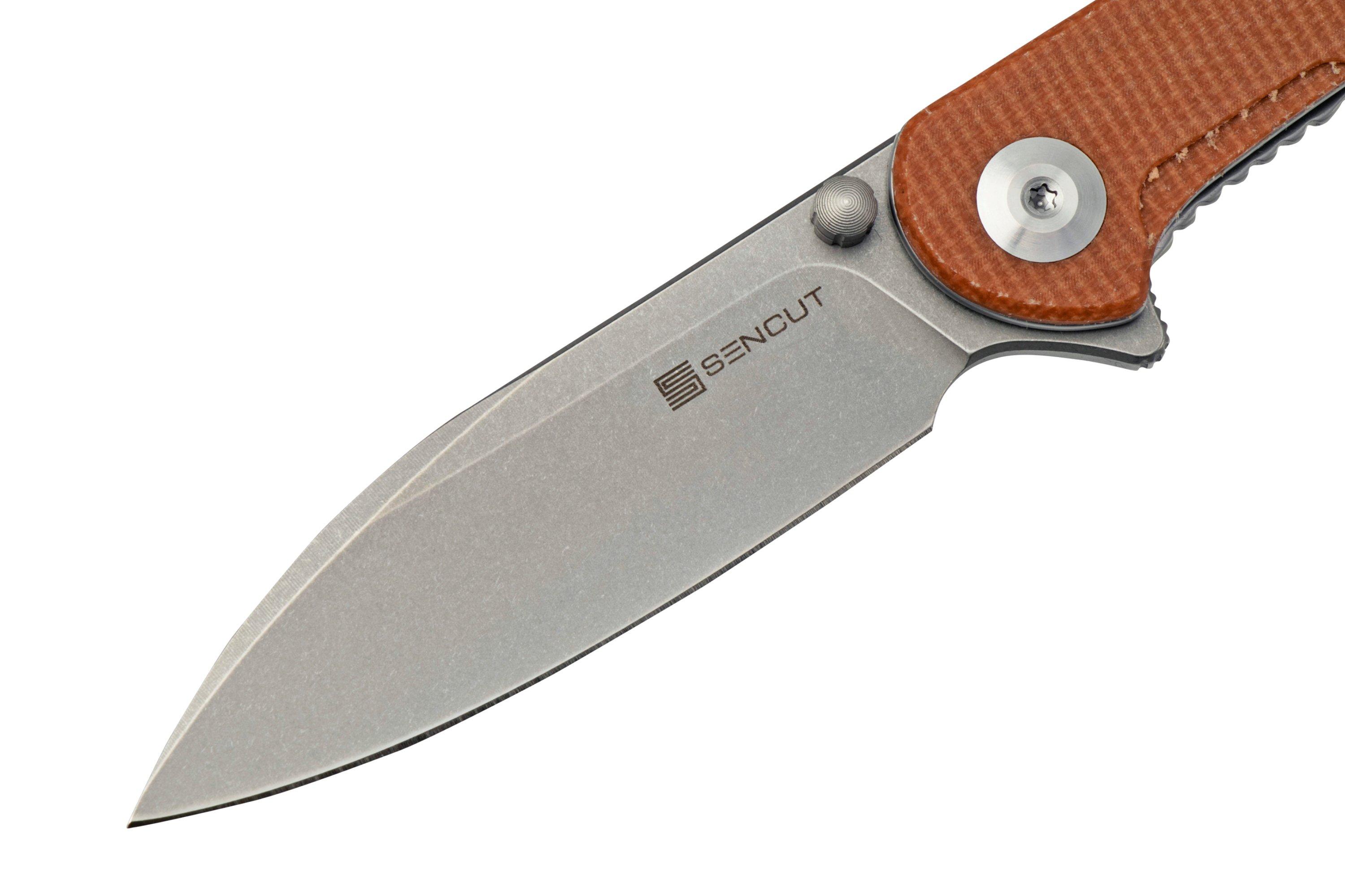 SENCUT Scepter SA03D Brown Micarta pocket knife | Advantageously ...