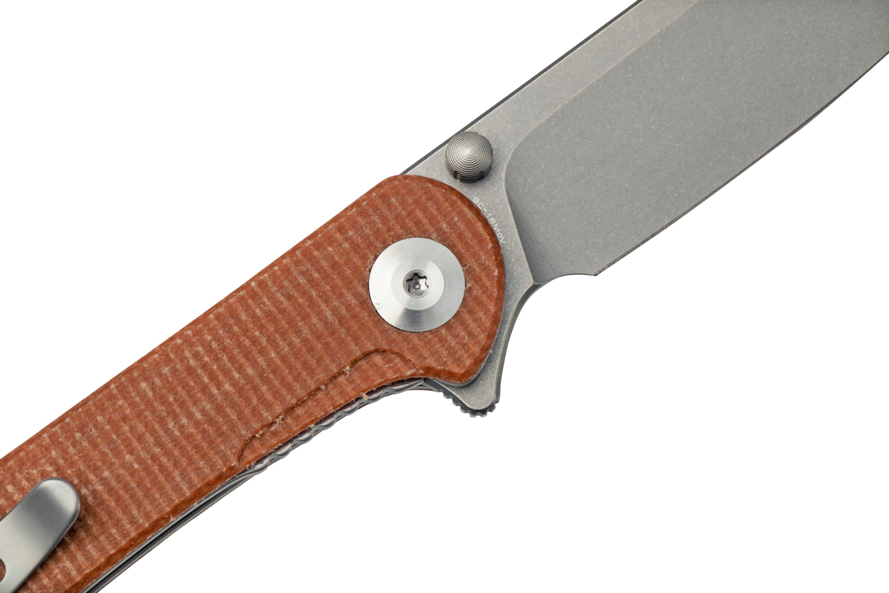 SENCUT Scepter SA03D Brown Micarta pocket knife | Advantageously ...
