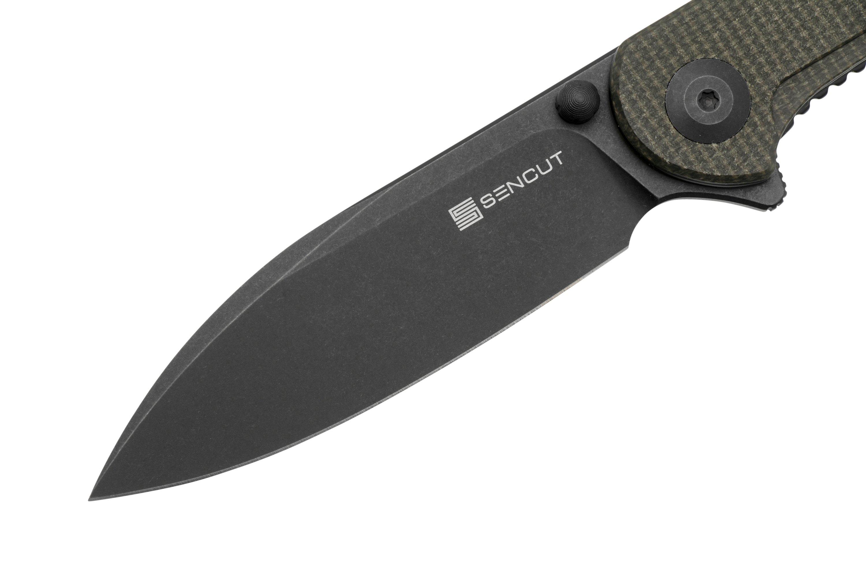 SENCUT Scepter SA03G Dark Green Canvas Micarta, pocket knife ...