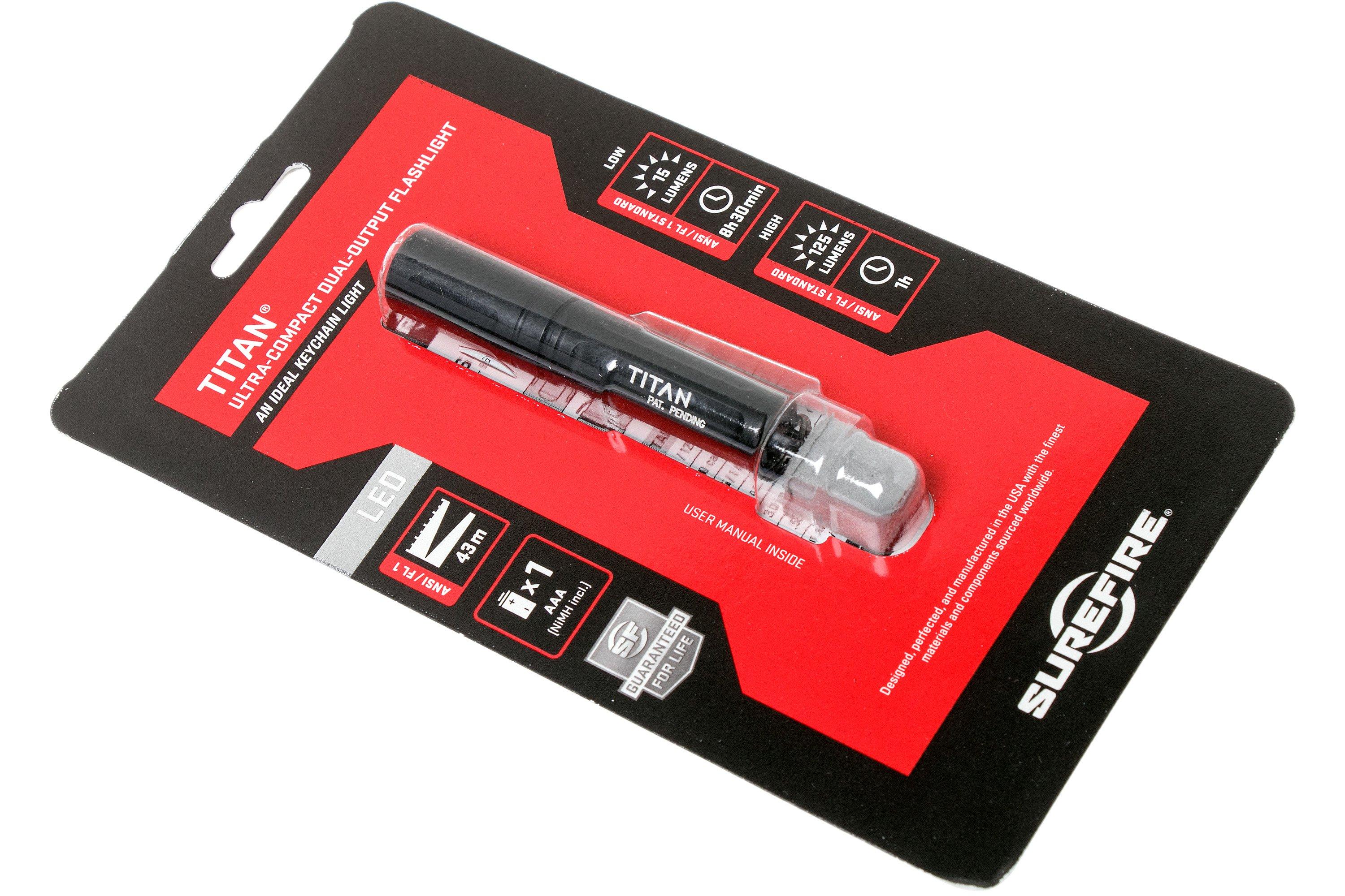 SureFire Titan ultra-compact dual-output keychain flashlight, 125 ...