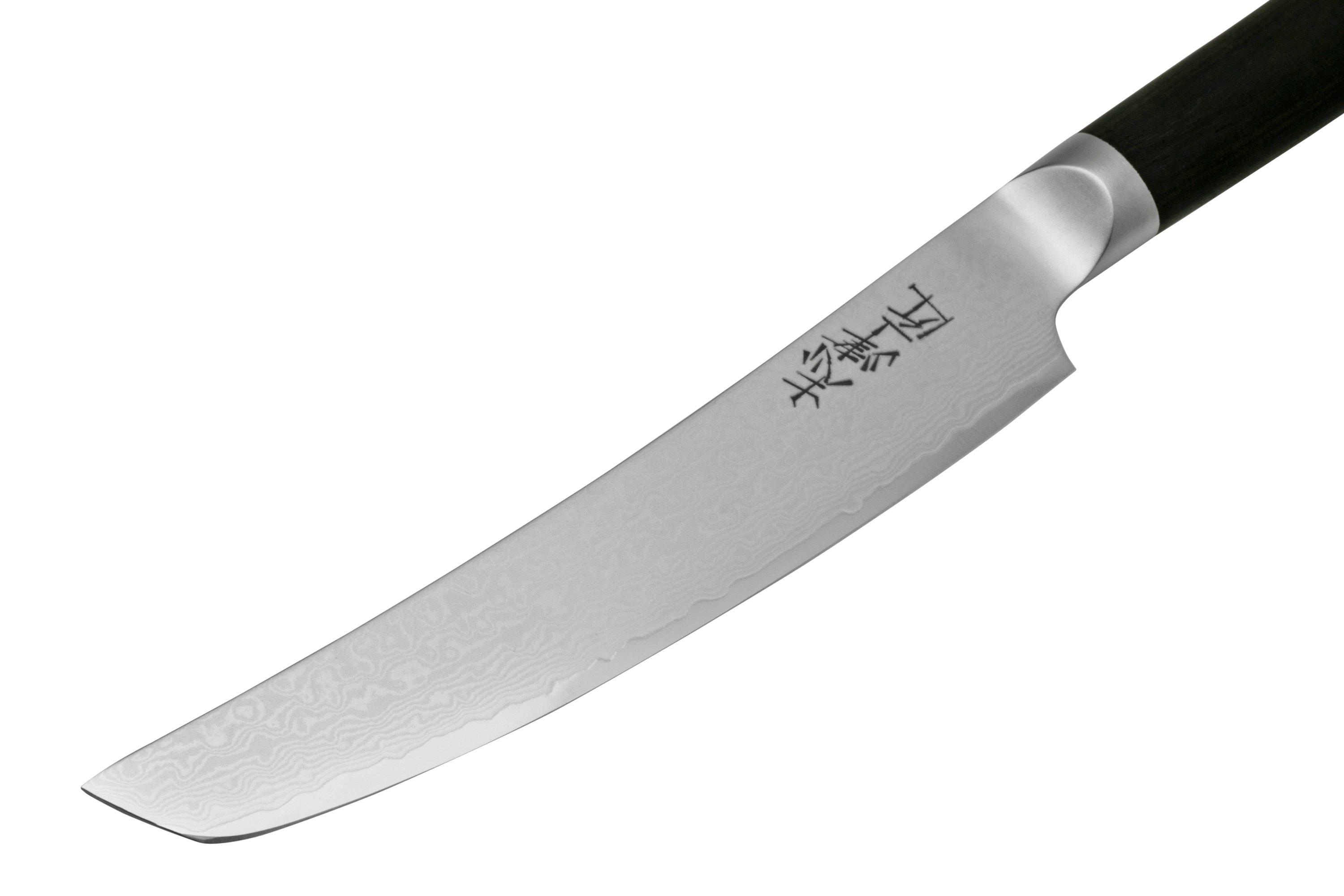 Shizu Hamono SS-1170-4, steak knife set 4 pieces, damascus steel, 12.5 ...