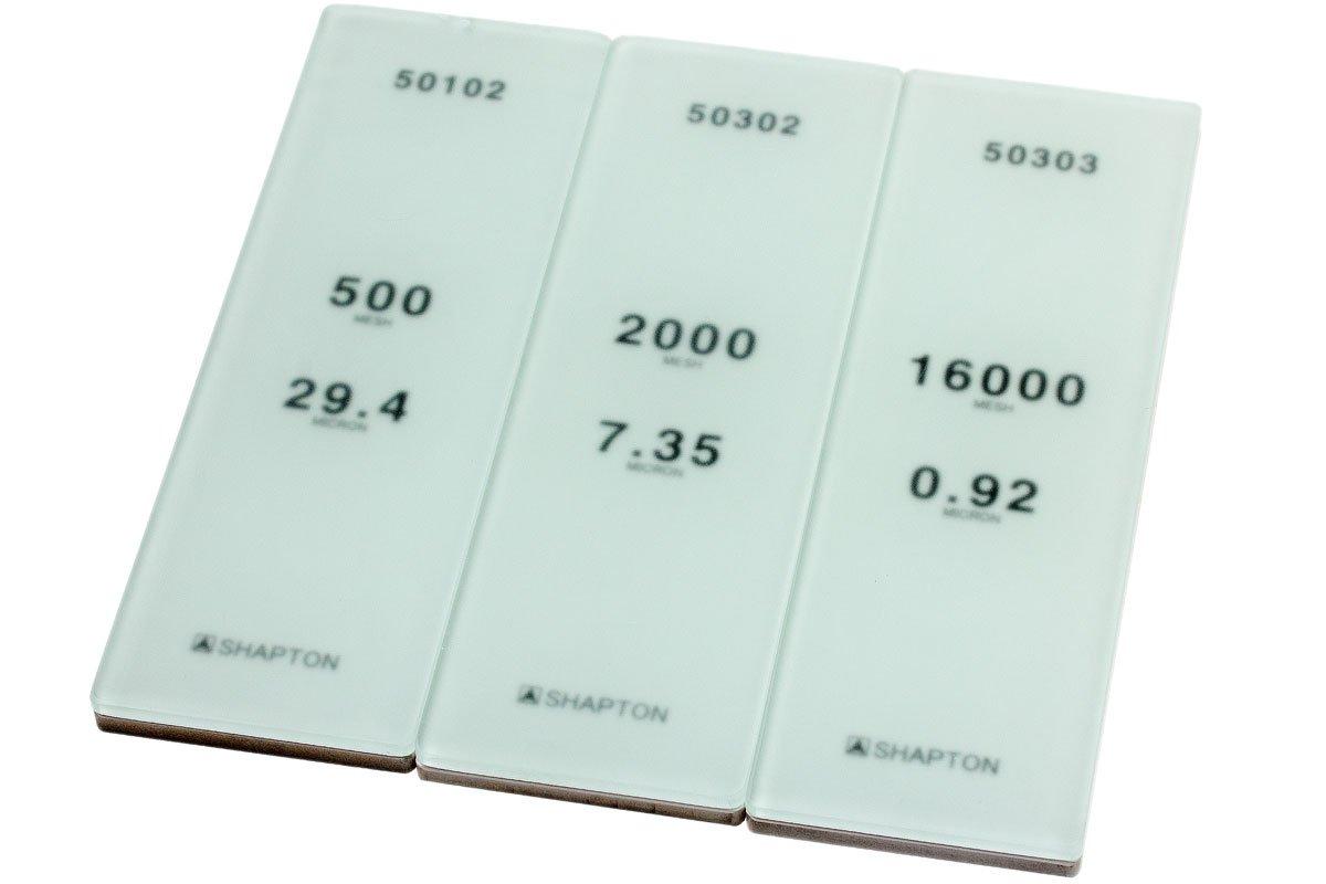 Shapton Glass Stone HR conjunto de afiação grão 500, 2000 e 16000 ...