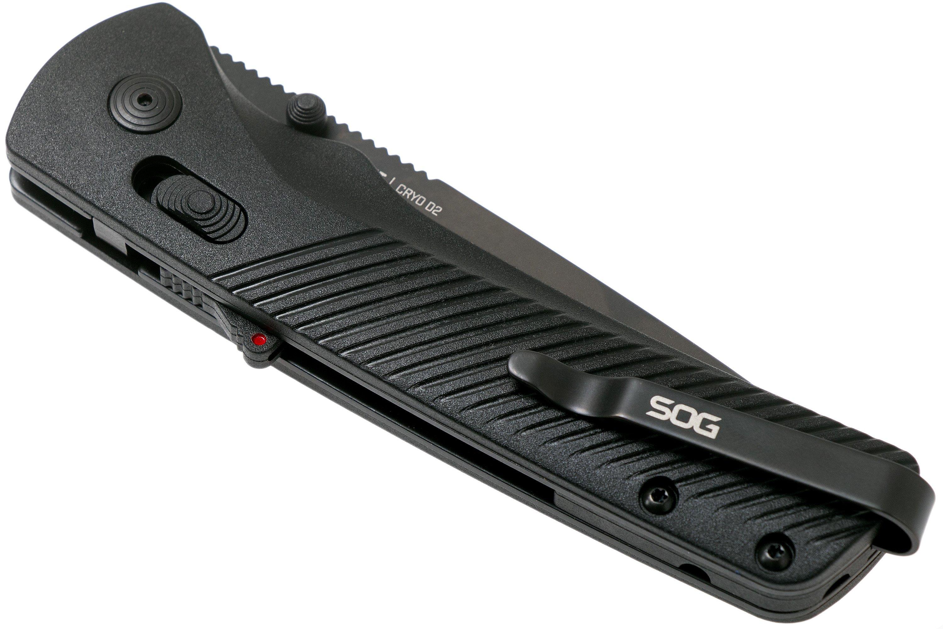 SOG Flash AT Blackout Serrated 11-18-02-57 pocket knife ...