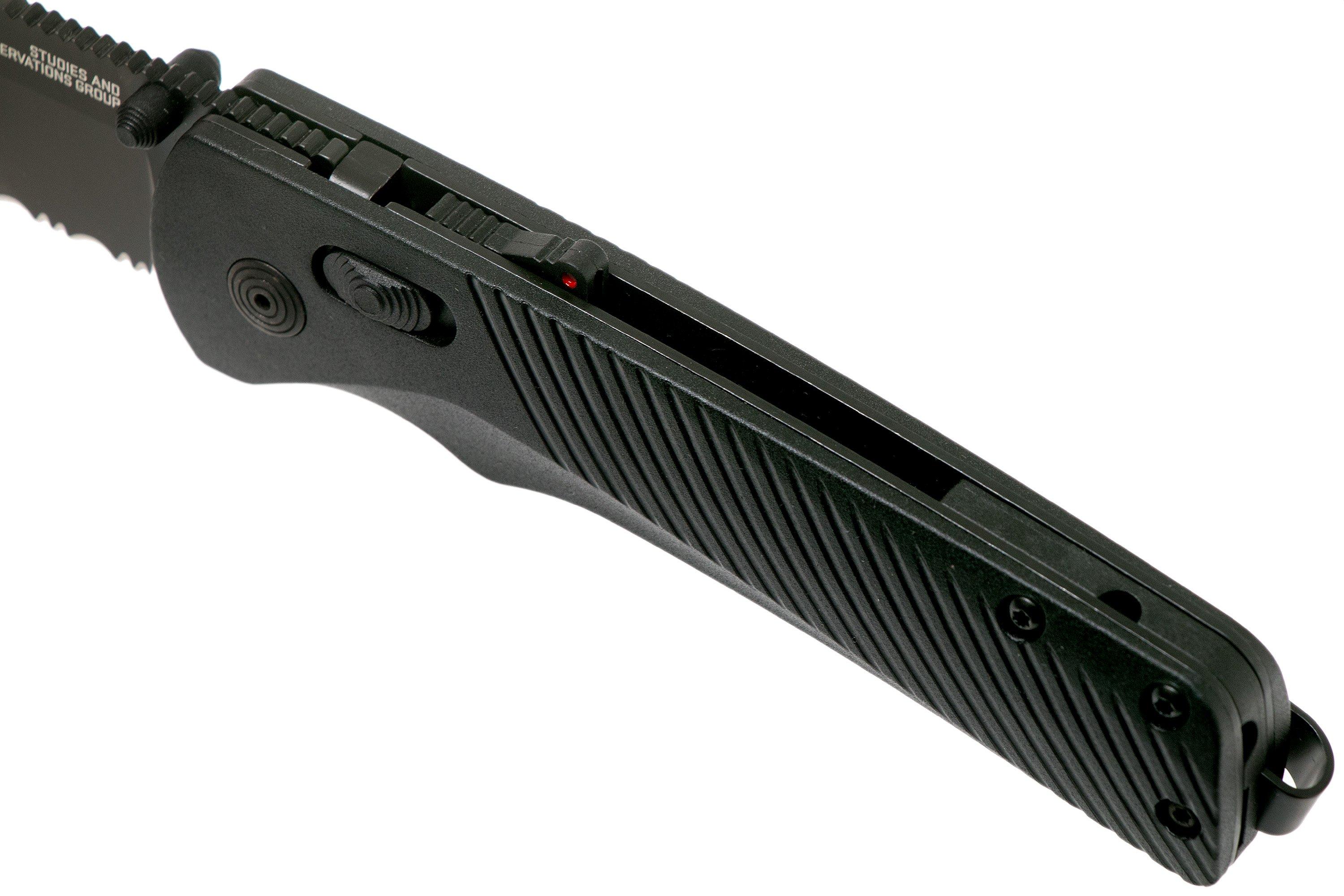 SOG Flash AT Blackout Serrated 11-18-02-57 pocket knife ...