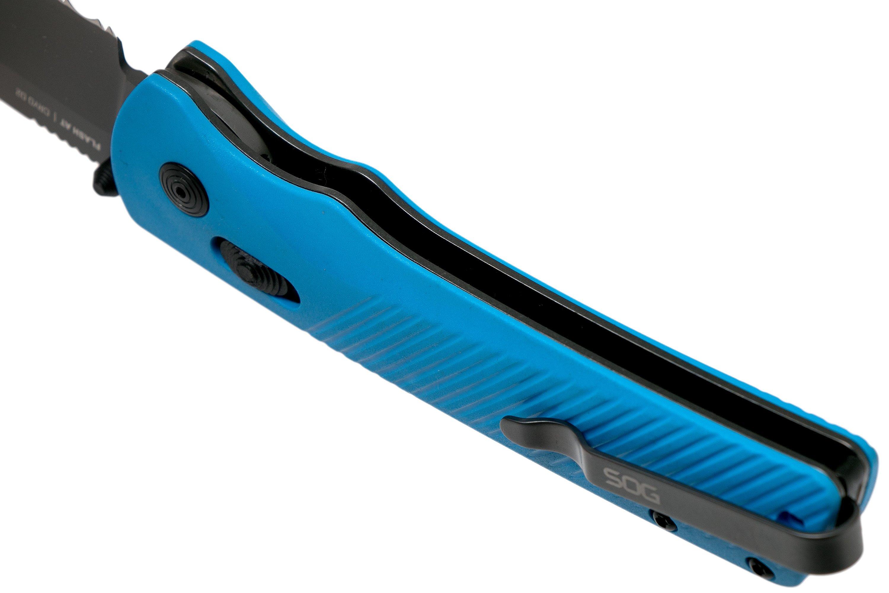 SOG Flash AT Civic Cyan Serrated 11-18-04-57 pocket knife ...