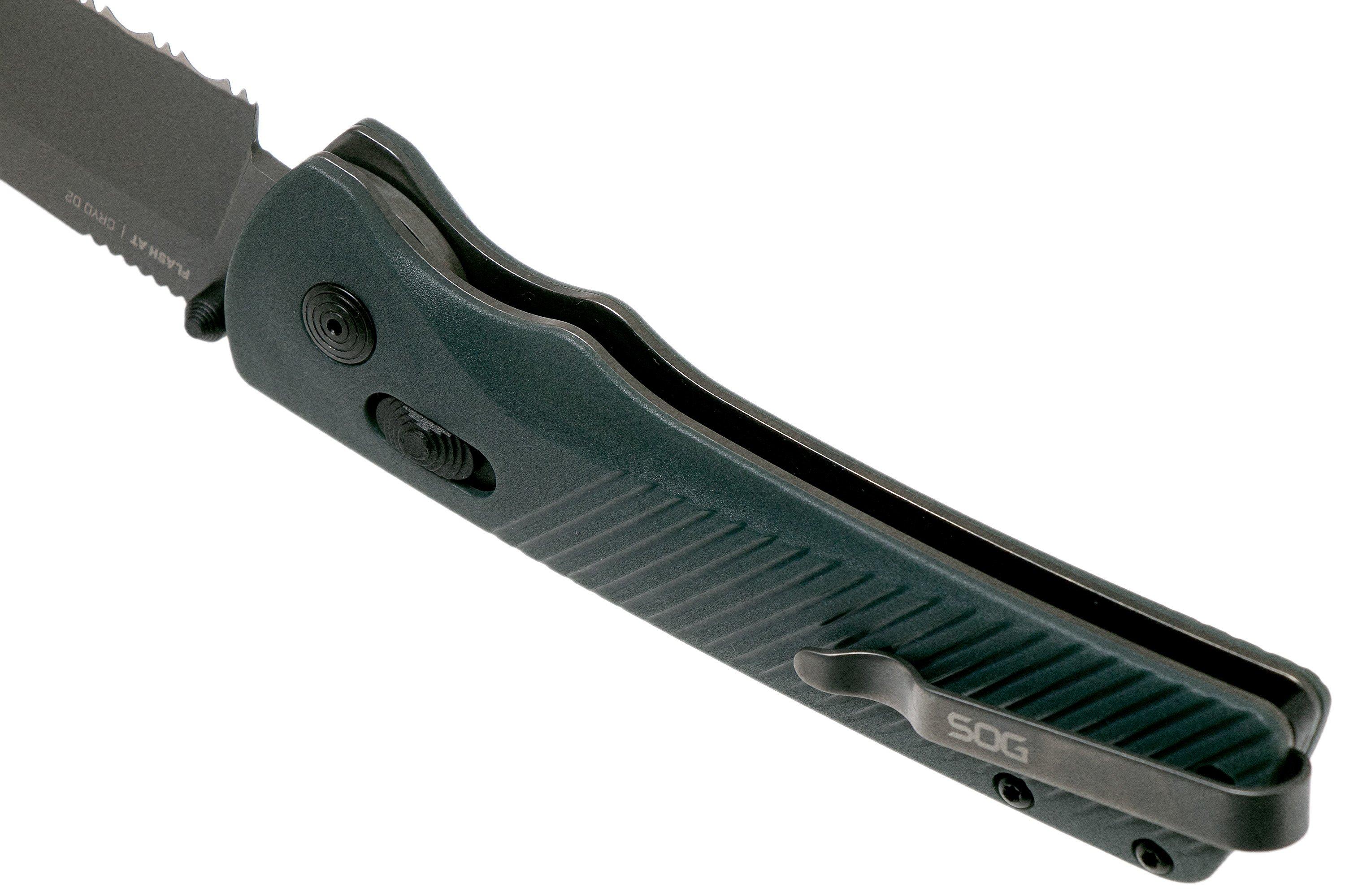 SOG Flash AT Urban Grey Serrated 11-18-06-57 pocket knife ...