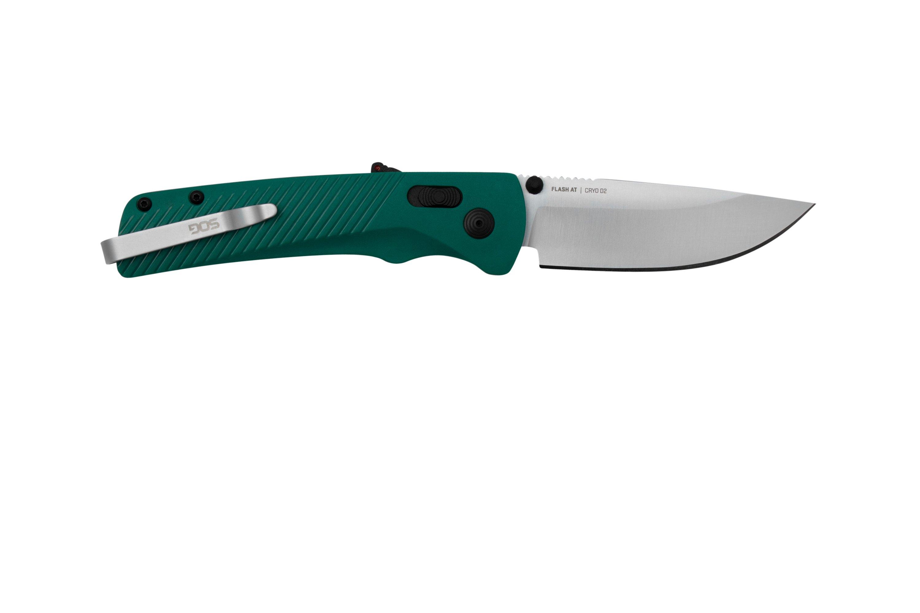 SOG Flash AT Petrol Green Satin 11-18-13-41 coltello da tasca | Fare ...