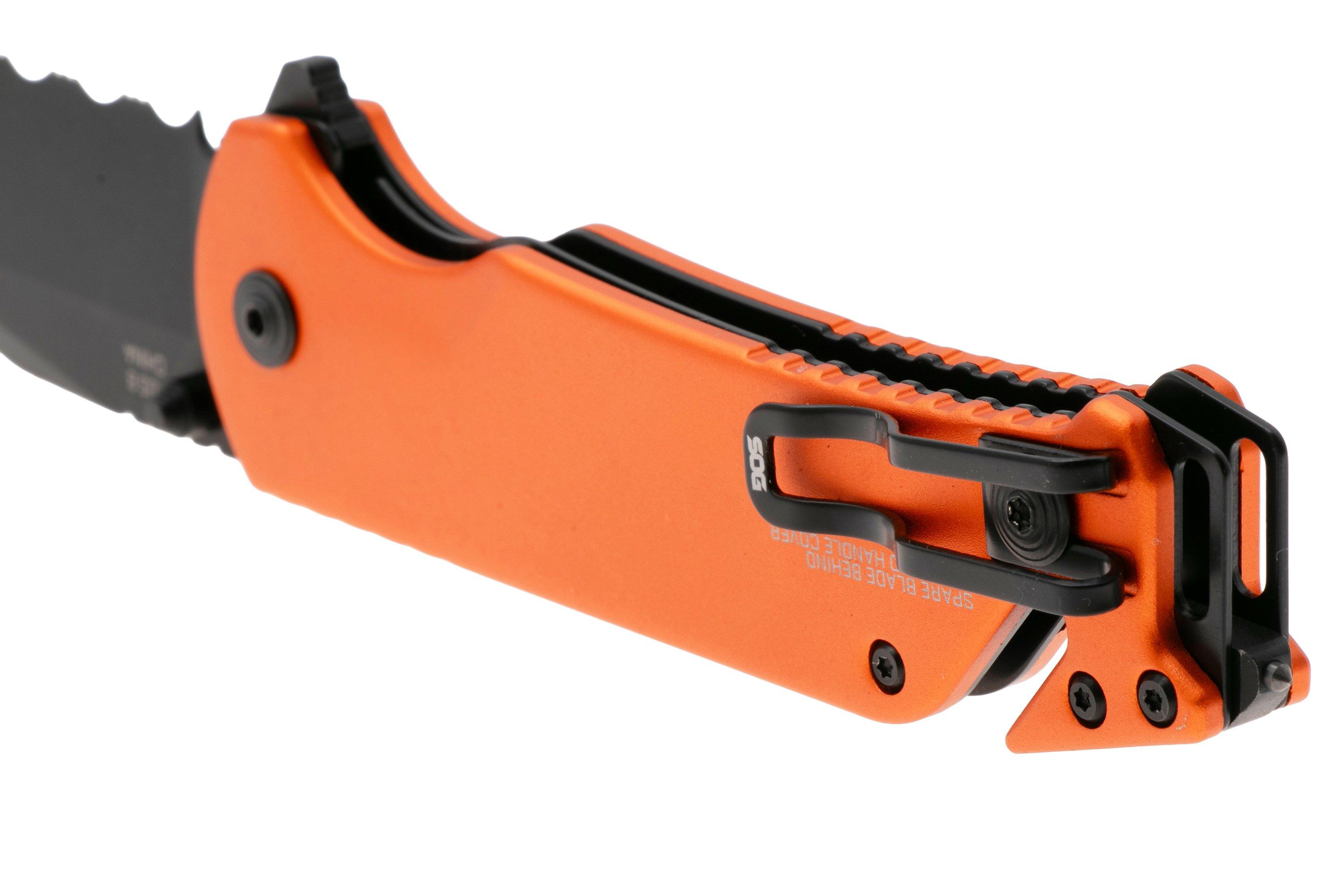 SOG Escape ATK 2.0 11-52-02-43, Titanium Nitride AUS-8, Hi Viz Orange ...
