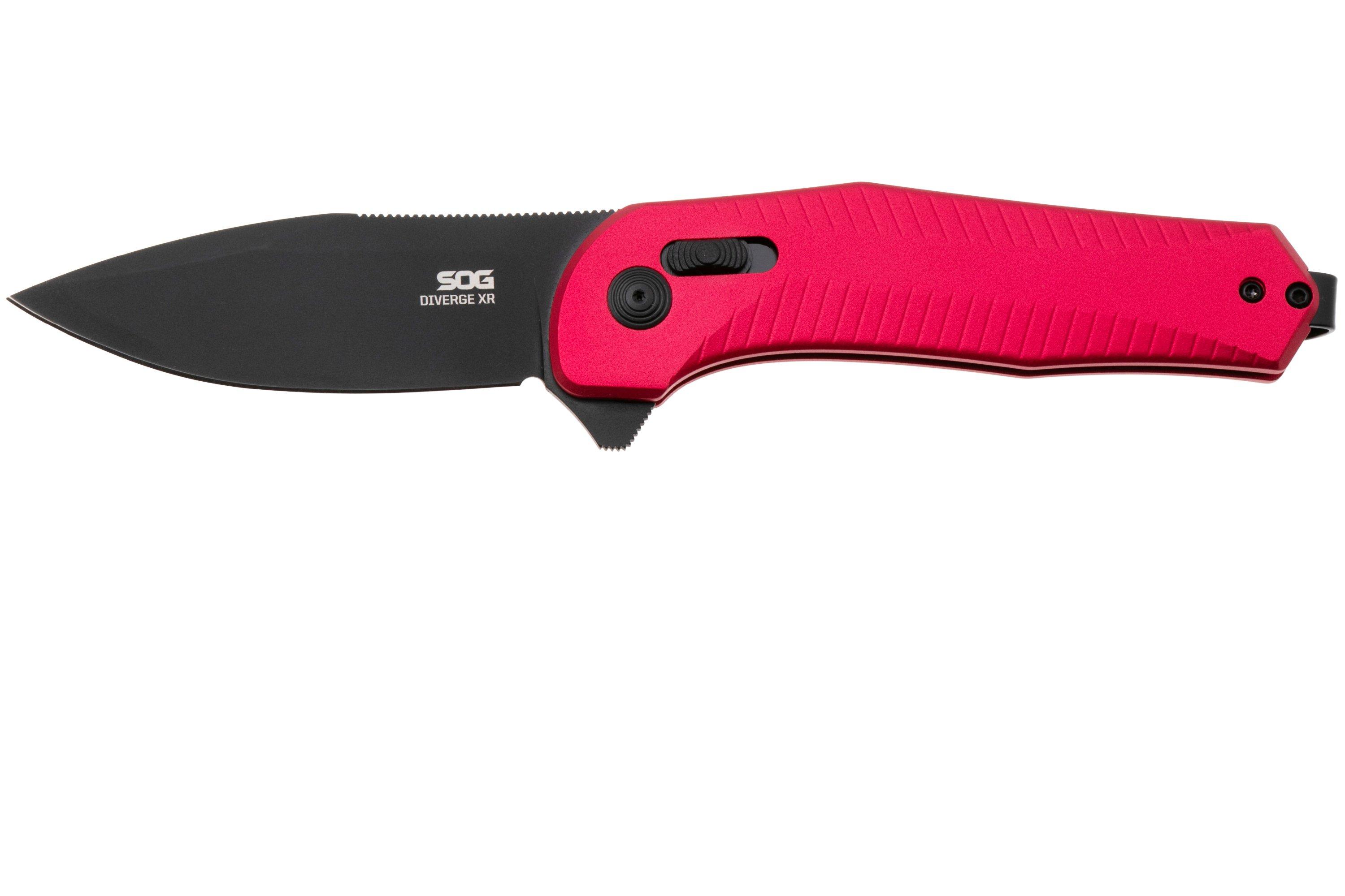 SOG Diverge XR 12-02-06-43 Drop Point, Dark Red + Black, coltello da ...