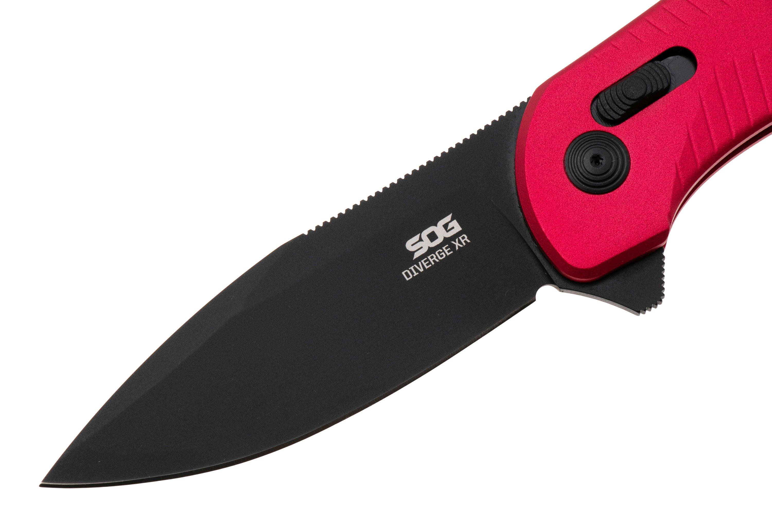 SOG Diverge XR 12-02-06-43 Drop Point, Dark Red + Black, coltello da ...