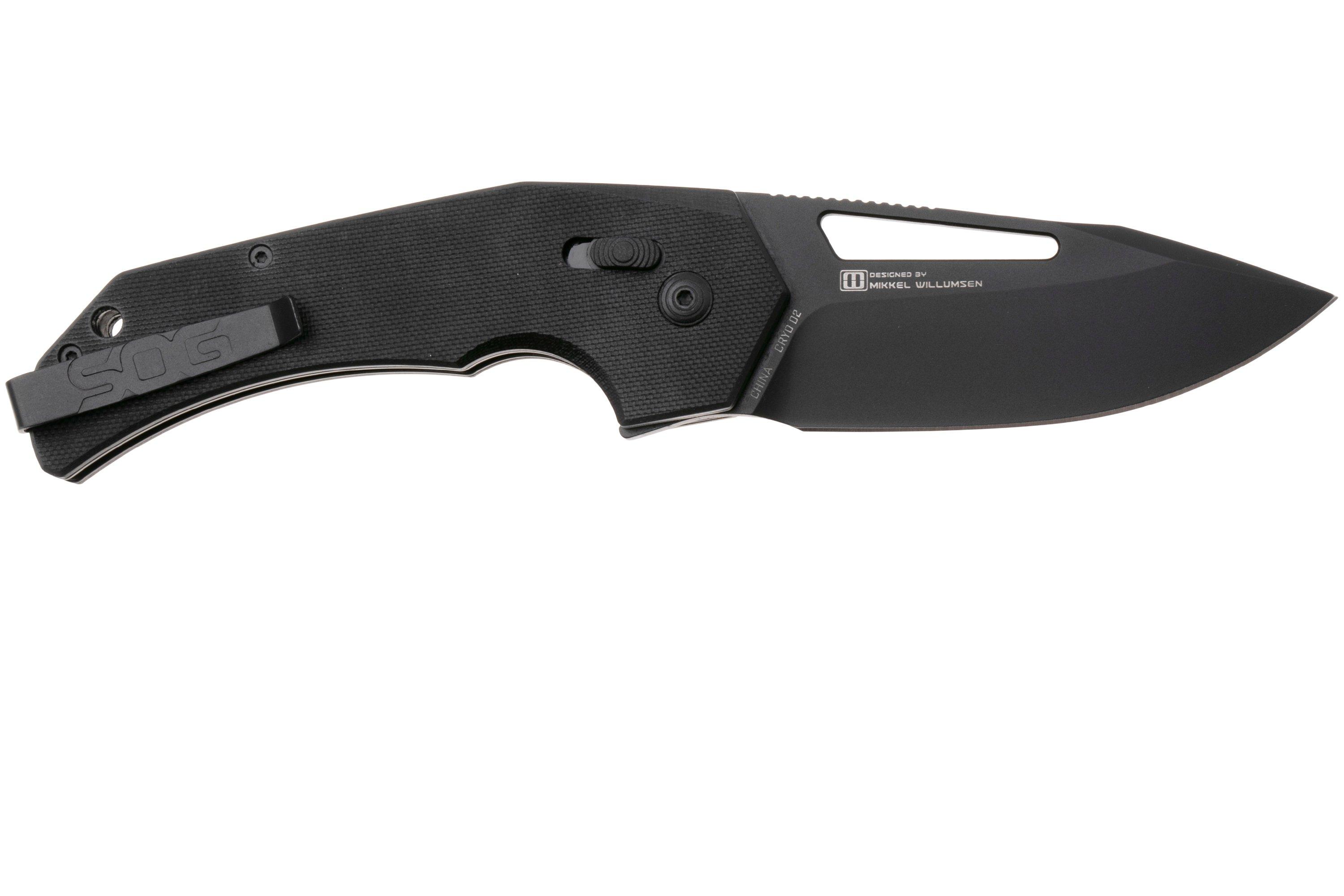 SOG Prohen XR 12-25-01-57, Titanium Nitride D2, Blackout G10 pocket ...