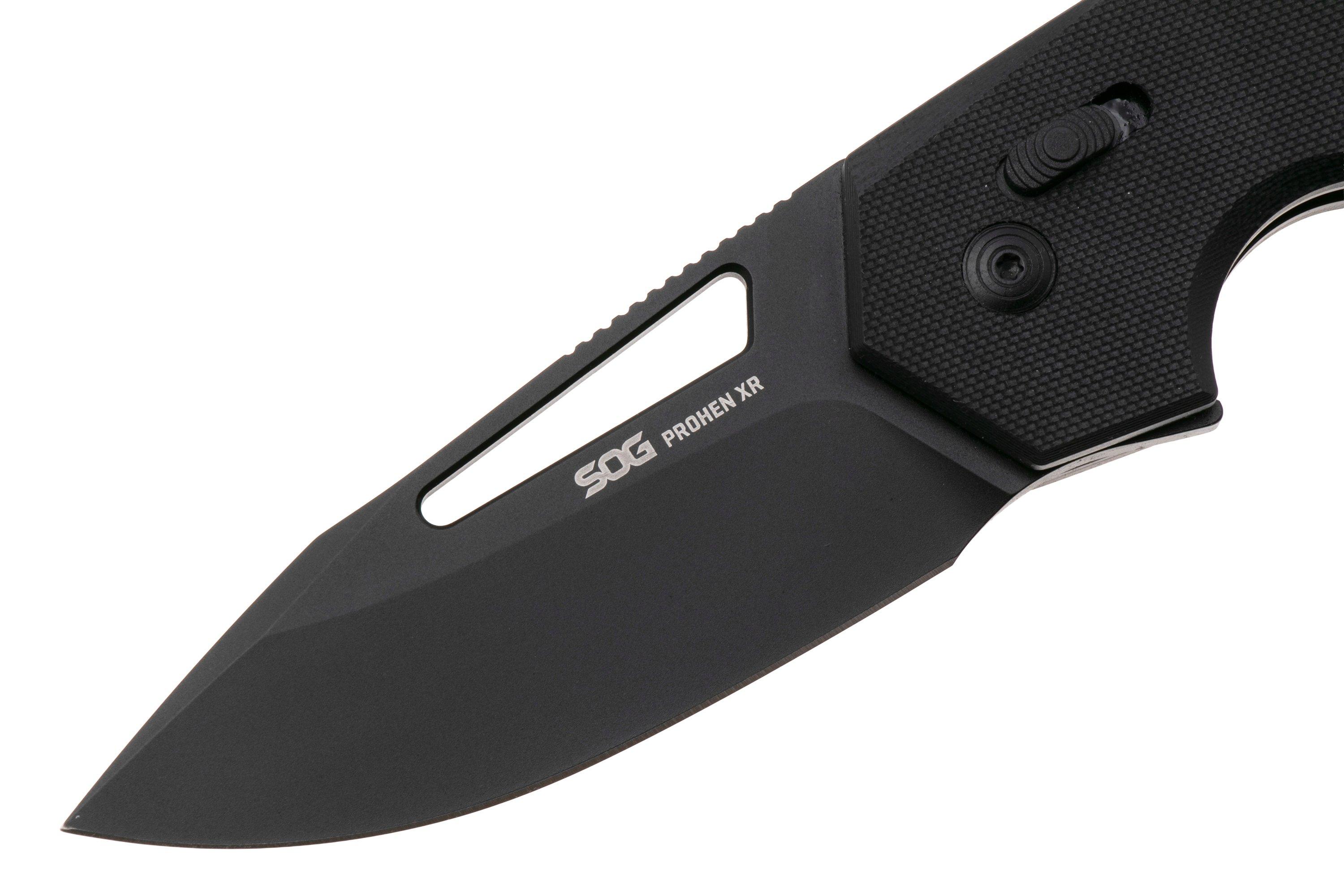 SOG Prohen XR 12-25-01-57, Titanium Nitride D2, Blackout G10 pocket ...