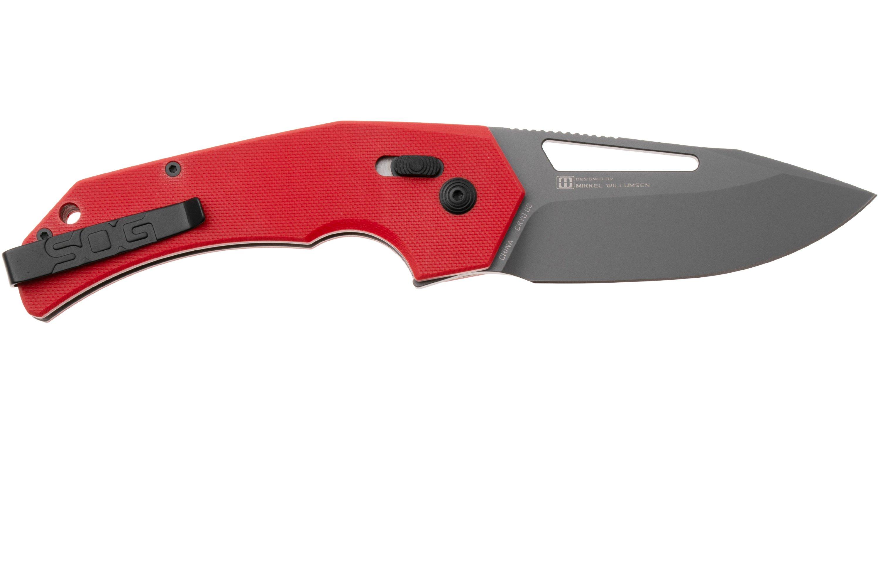 SOG Prohen XR 12-25-02-57, Grey PVD D2, Red G10 Taschenmesser, Mikkel ...