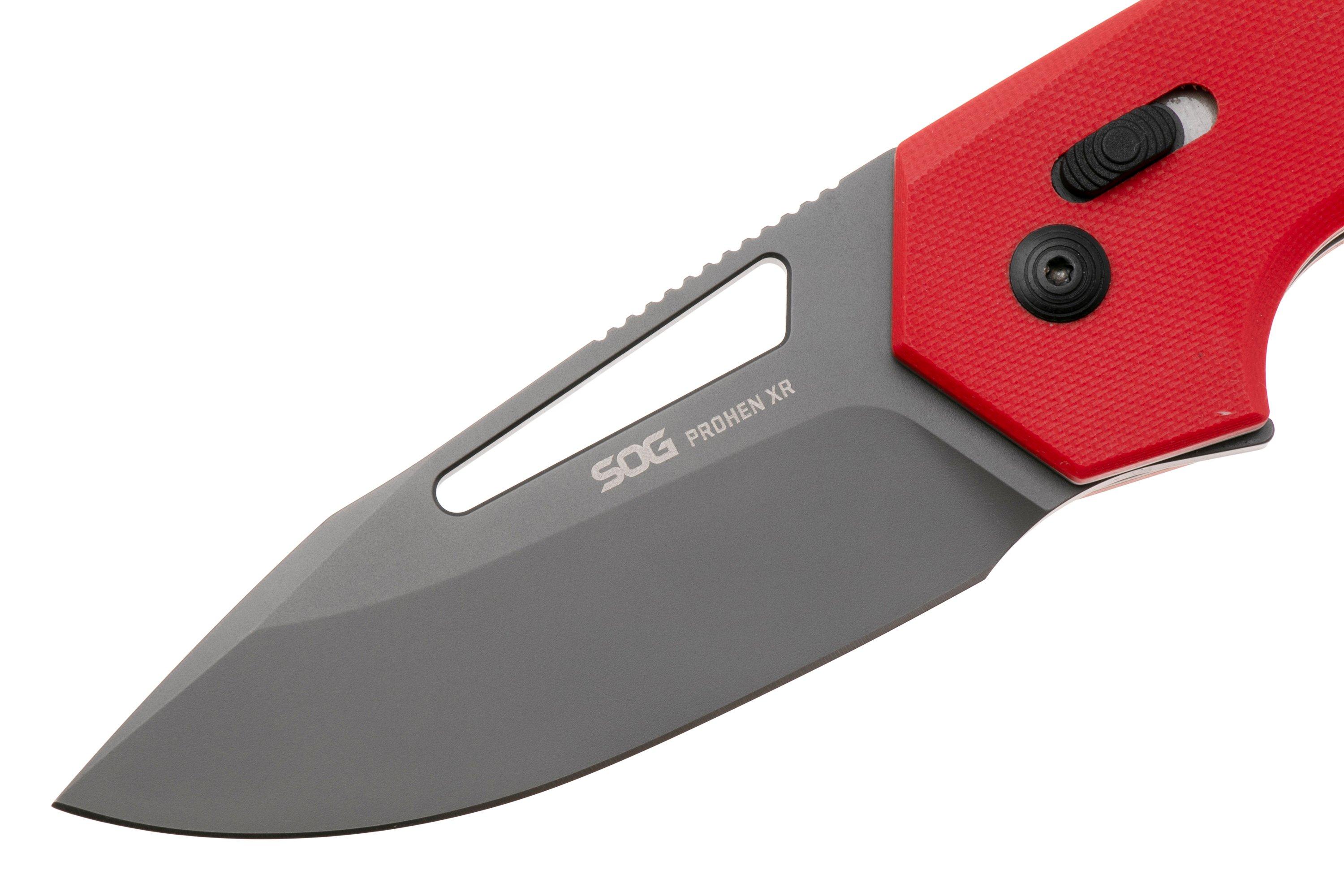 SOG Prohen XR 12-25-02-57, Grey PVD D2, Red G10 coltello da tasca, Mikkel Willumsen design ...