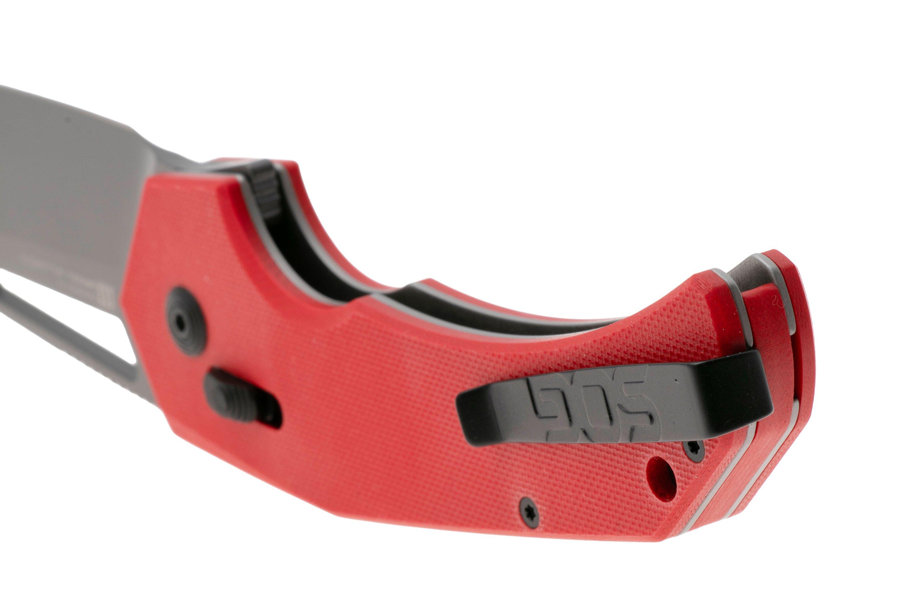 SOG Prohen XR 12-25-02-57, Grey PVD D2, Red G10 pocket knife, Mikkel ...