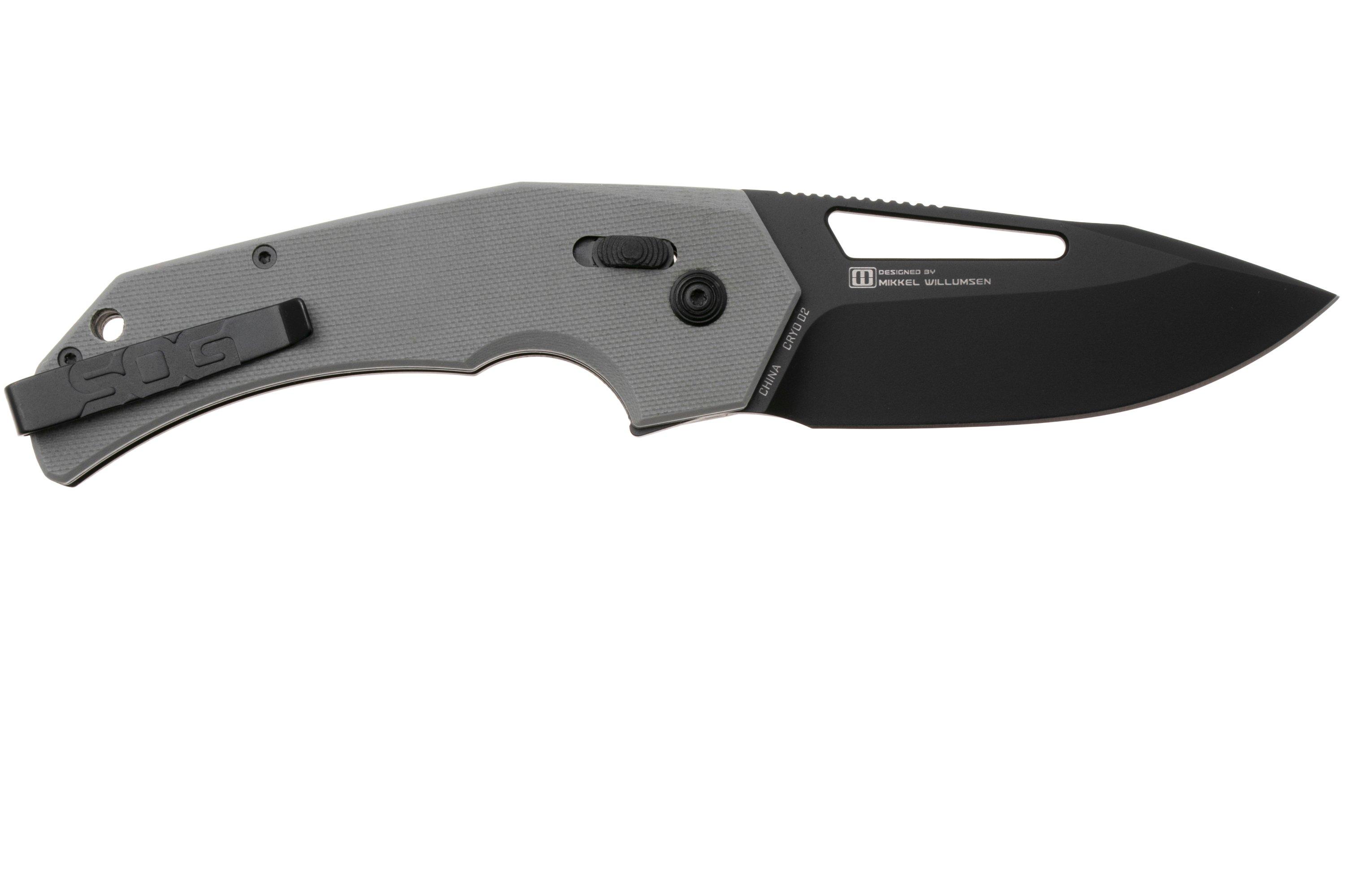 SOG Prohen XR 12-25-03-57, Titanium Nitride D2, Grey G10 pocket knife ...