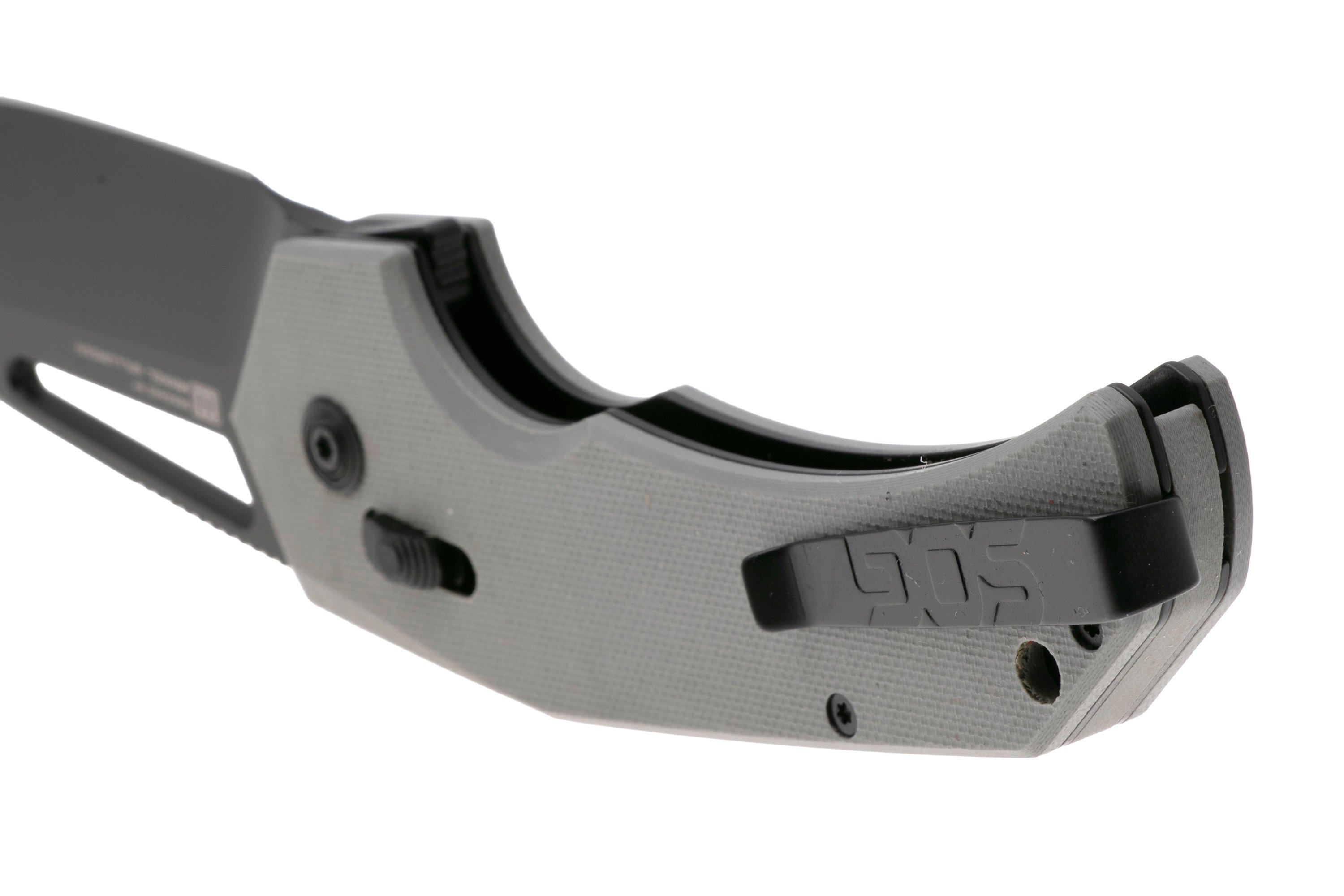 SOG Prohen XR 12-25-03-57, Titanium Nitride D2, Grey G10 pocket knife ...