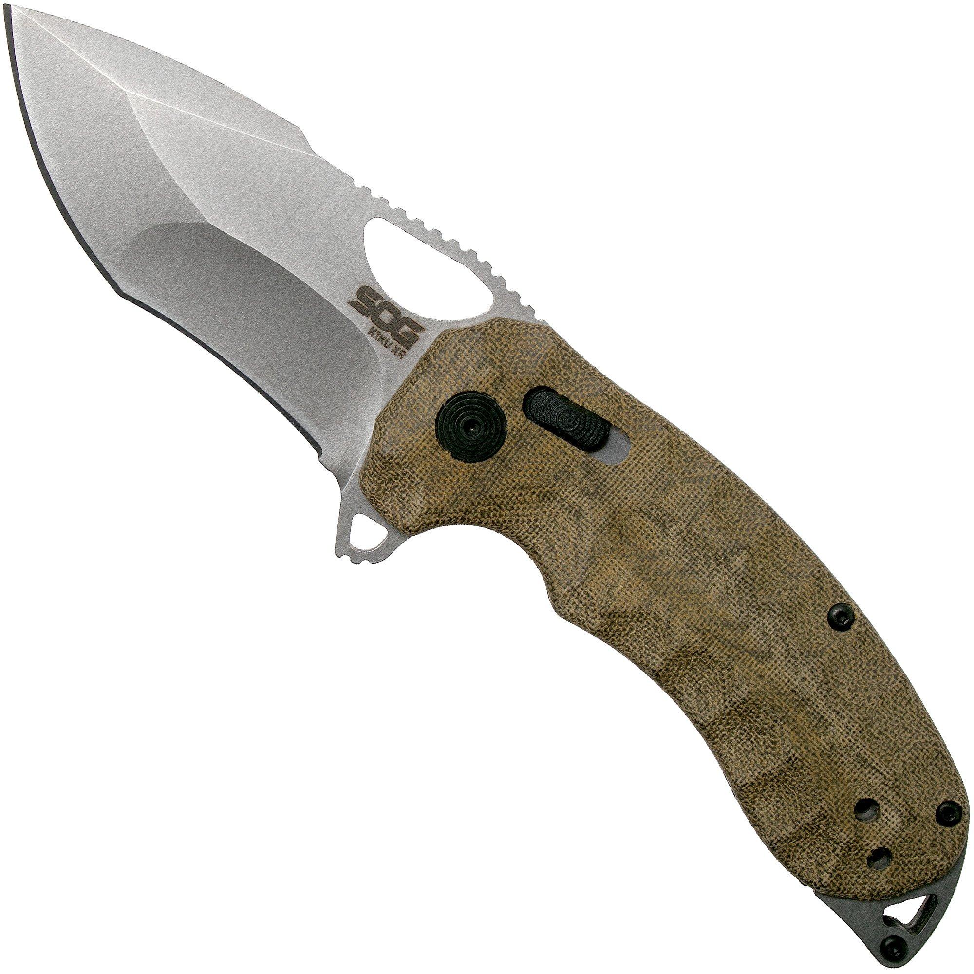 SOG Kiku XR Micarta 12-27-01-57 pocket knife, Kiku Matsuda design ...