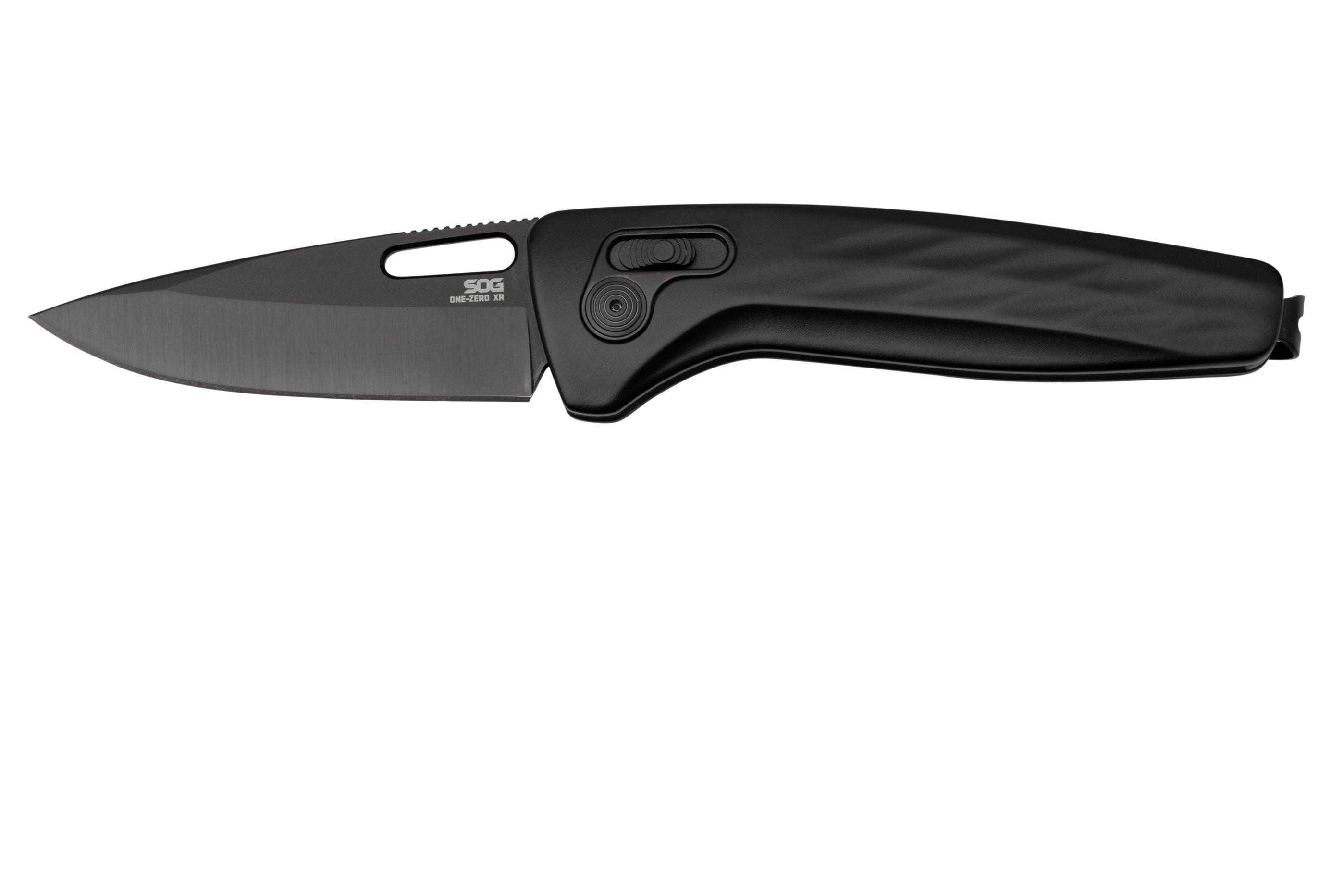 SOG One-Zero XR Black Aluminum, Black Chrome 12-73-03-57 pocket knife ...