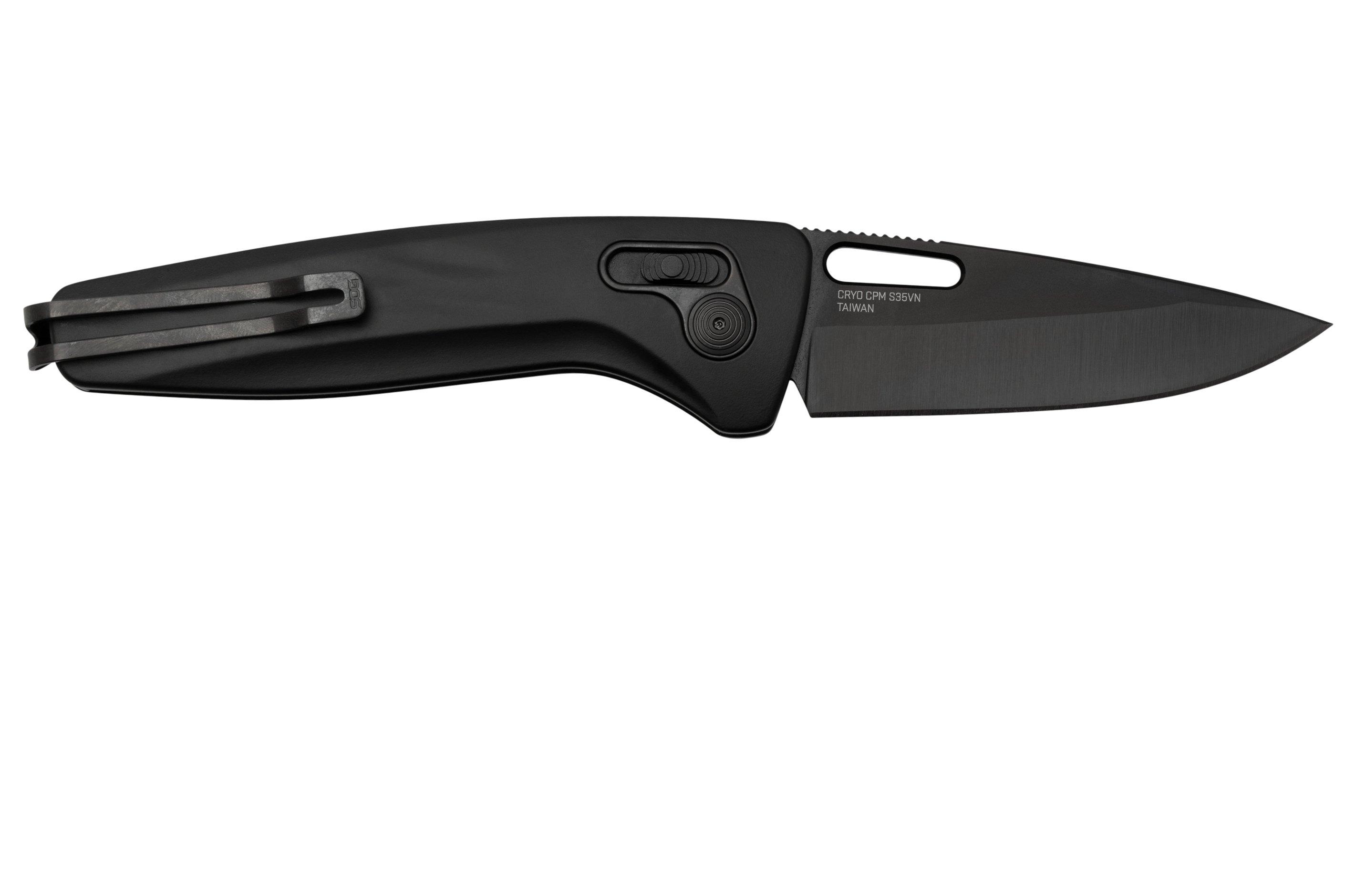 SOG One-Zero XR Black Aluminum, Black Chrome 12-73-03-57 pocket knife ...