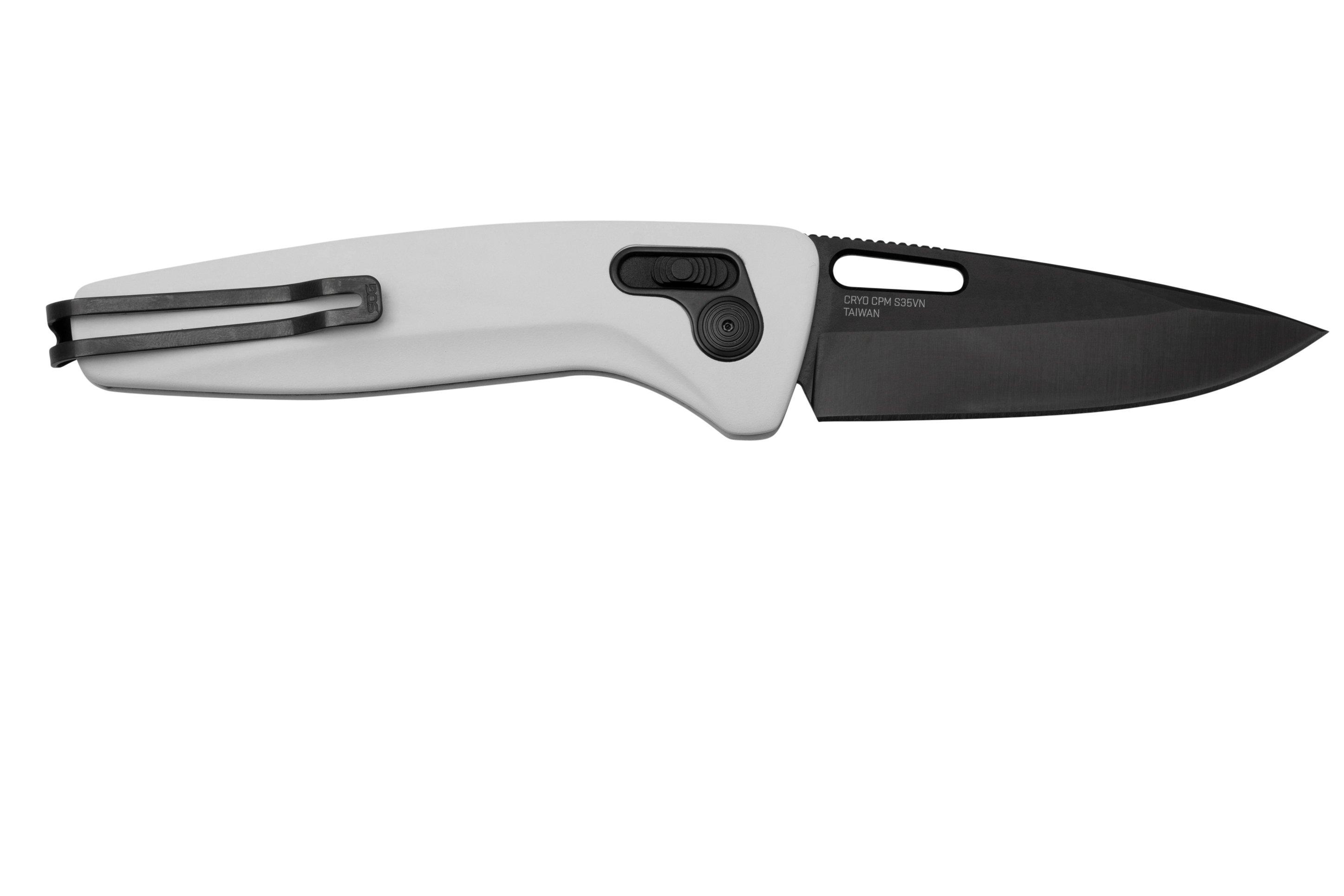 SOG One-Zero XR White Aluminum, Black Chrome 12-73-05-57 pocket knife ...