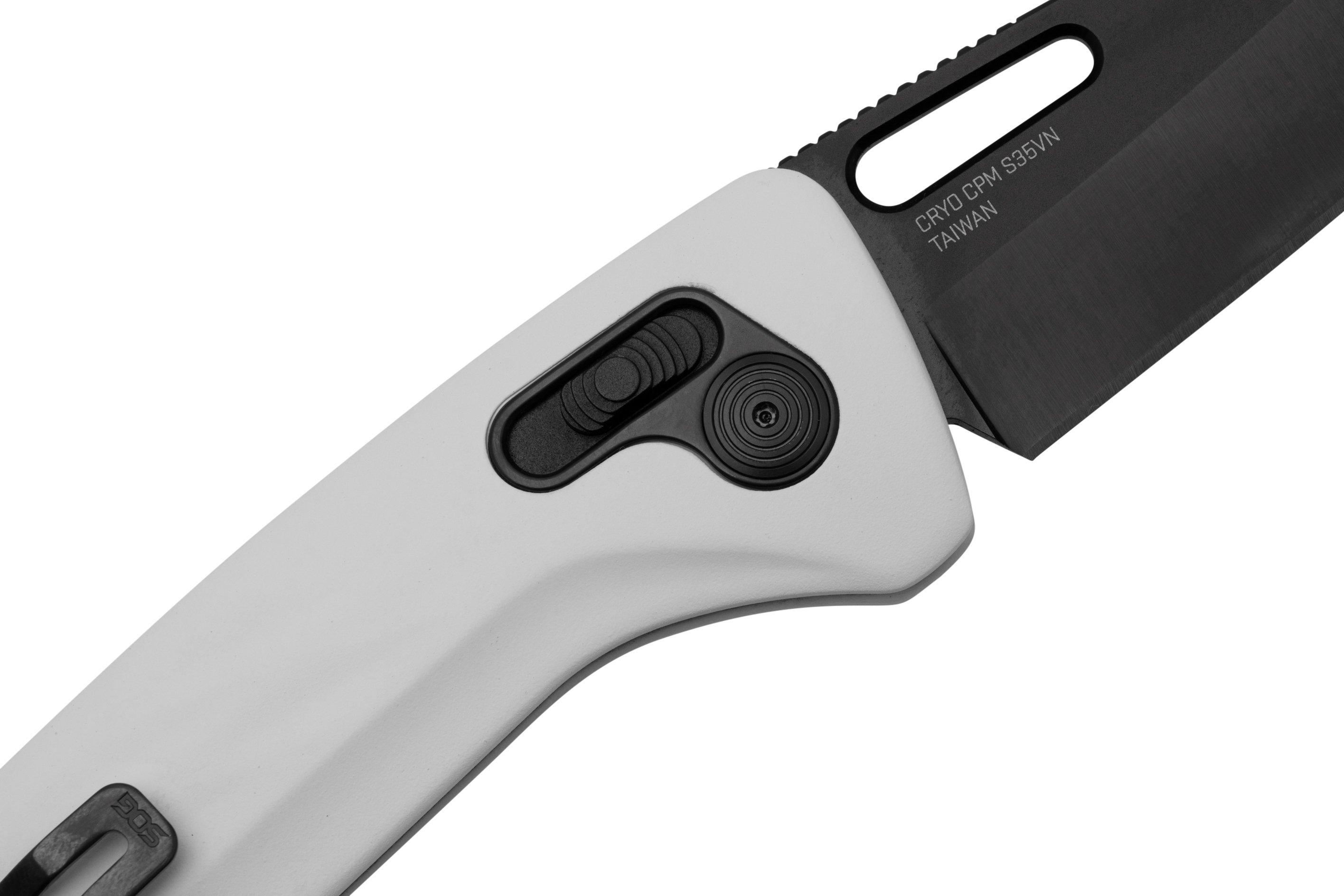 SOG One-Zero XR White Aluminum, Black Chrome 12-73-05-57 couteau de ...