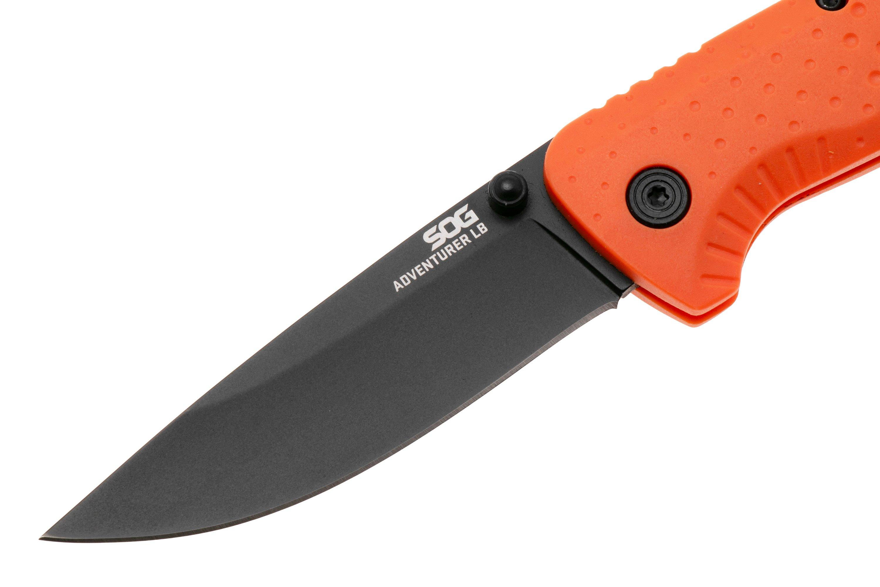 SOG Adventurer LB 13-11-02-43, Titanium Nitride 5CR15MOV, Blaze Orange GRN Taschenmesser ...
