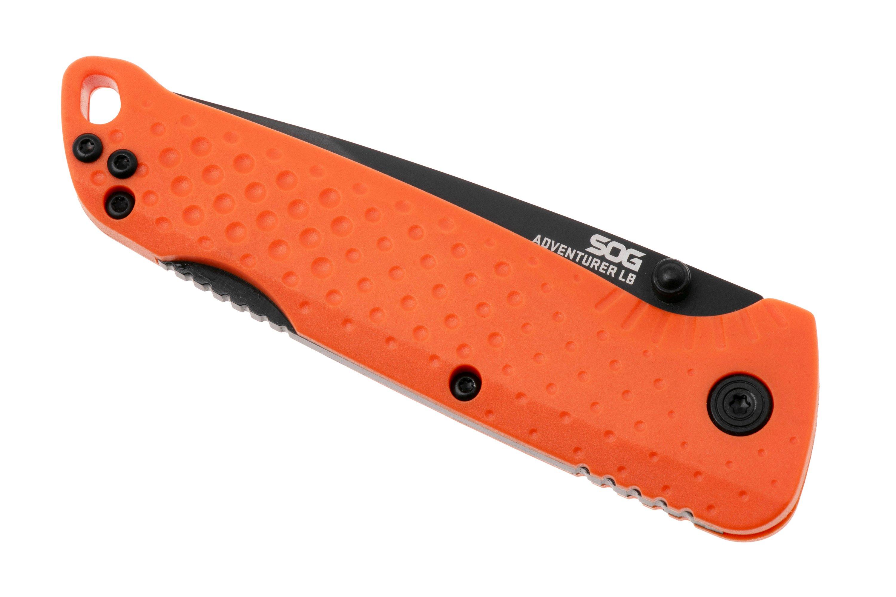 SOG Adventurer LB 13-11-02-43, Titanium Nitride 5CR15MOV, Blaze Orange ...