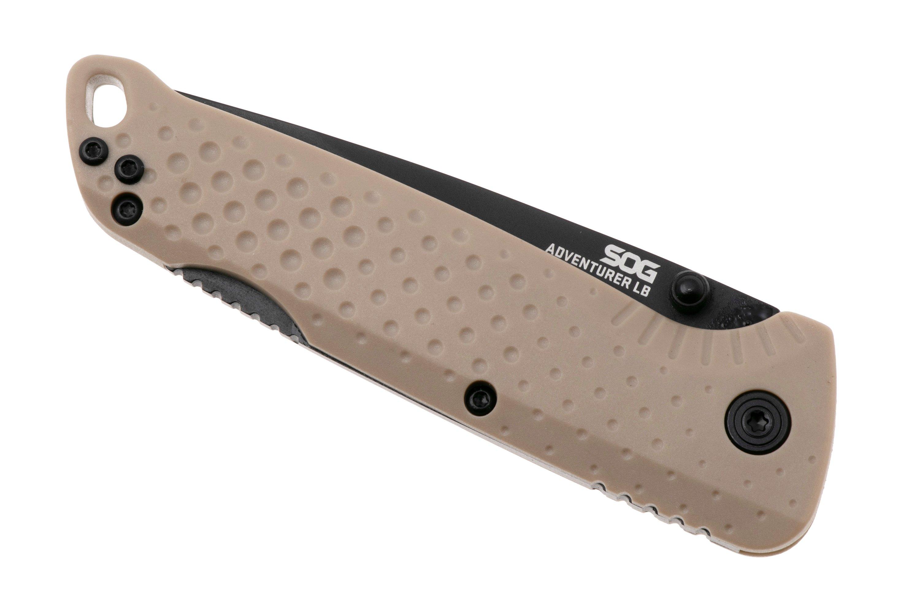 SOG Adventurer LB 13-11-05-43, Titanium Nitride 5CR15MOV, FDE GRN ...