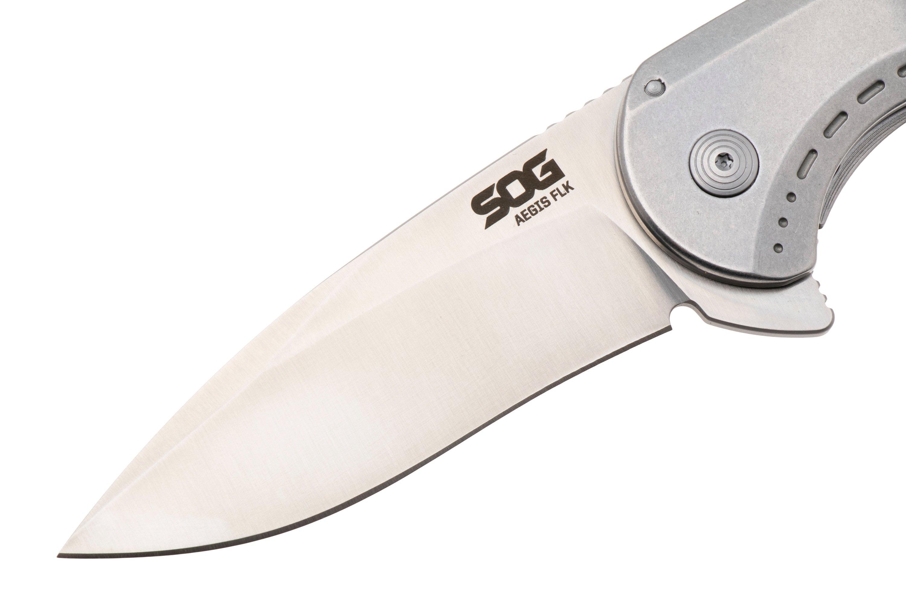 SOG Aegis FLK 2.0 14-41-03-43, Stonewashed 8Cr13MoV, Stainless Steel ...