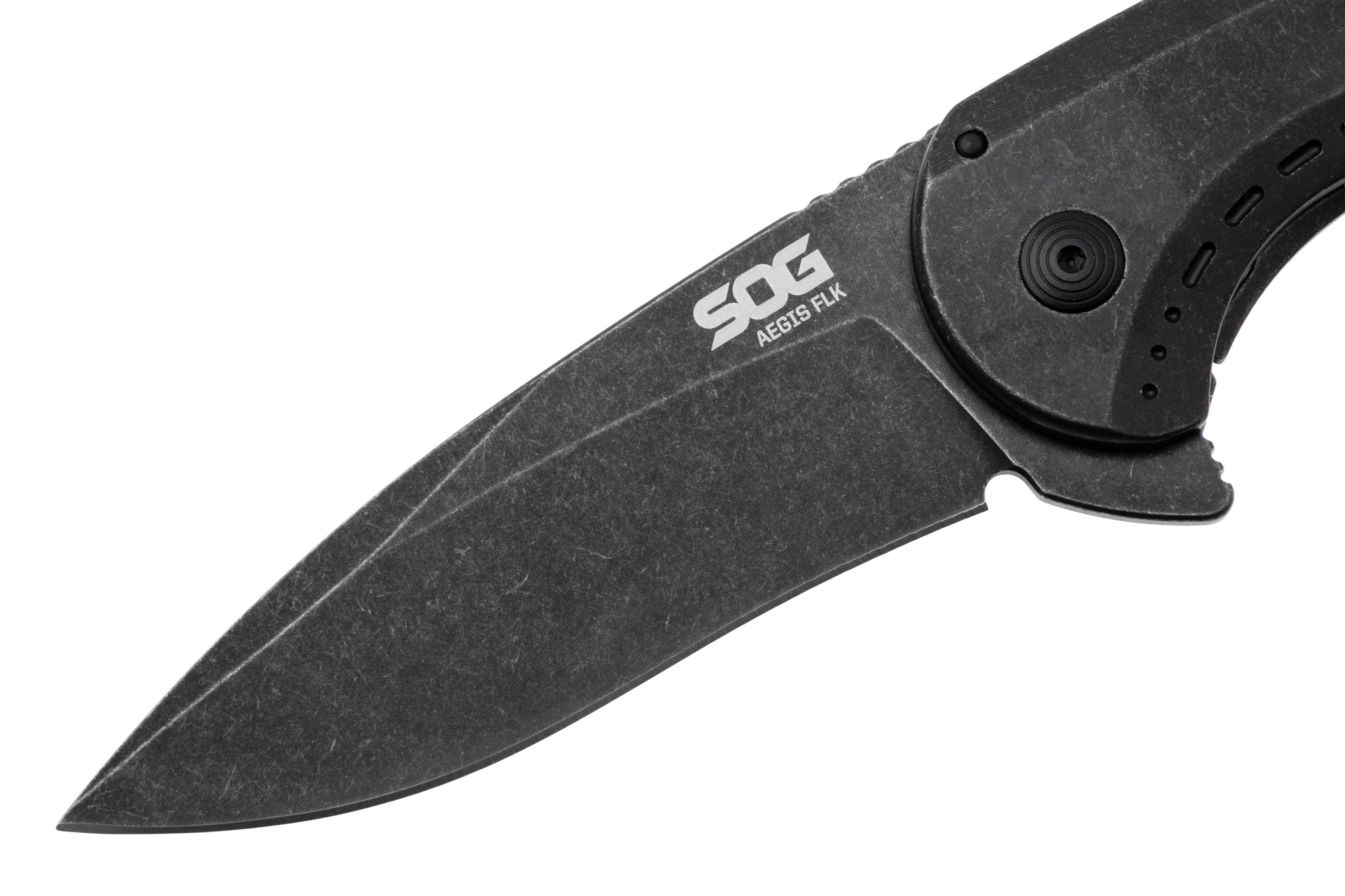 SOG Aegis FLK 2.0 14-41-05-43, Black PVD 8Cr13MoV, Black Stainless ...