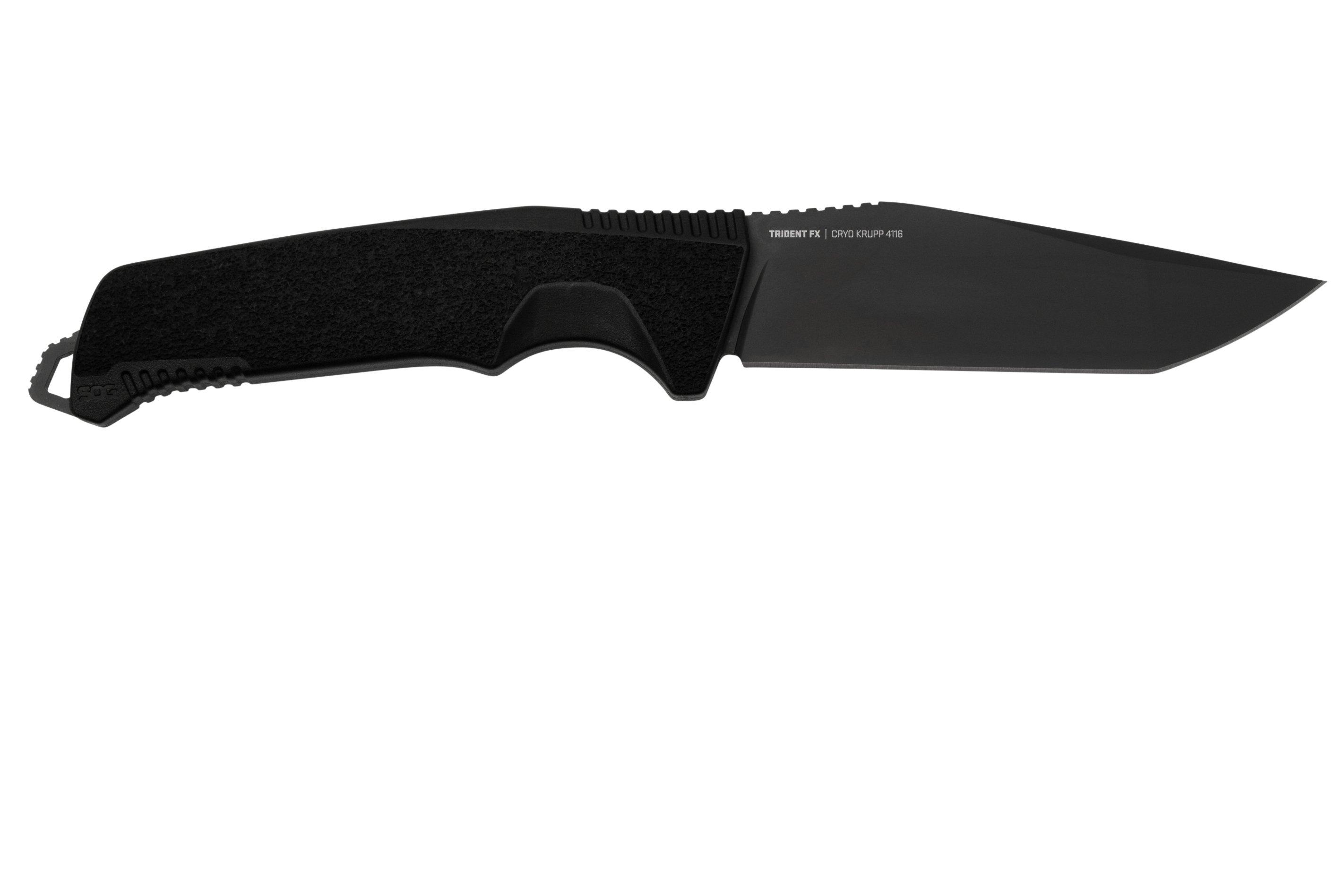 SOG Trident FX 17-12-01-57 Blackout, Straight Edge, fixed knife ...