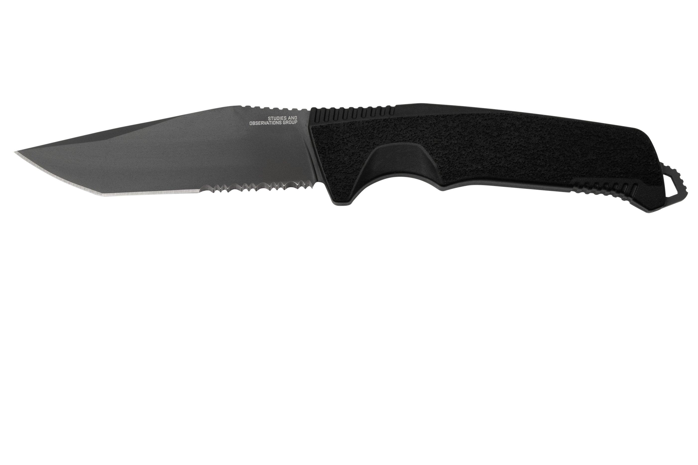 SOG Trident FX 17-12-02-57 Blackout, Partially Serrated, fixed knife ...