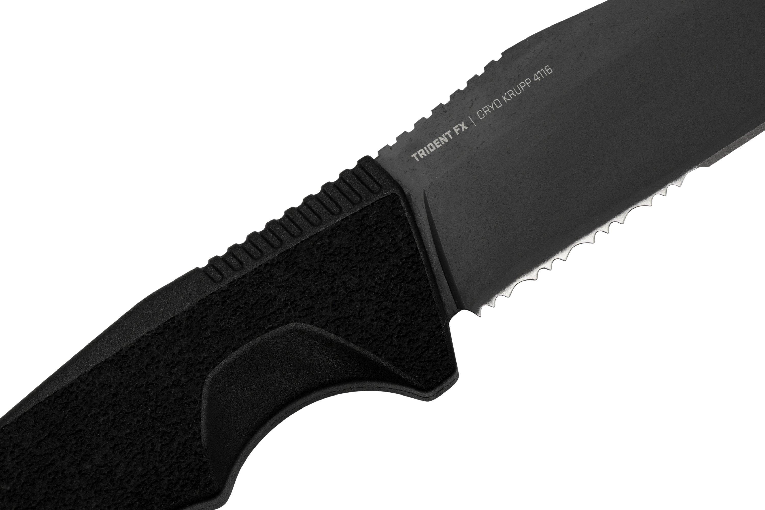 SOG Trident FX 17-12-02-57 Blackout, Partially Serrated, fixed knife ...