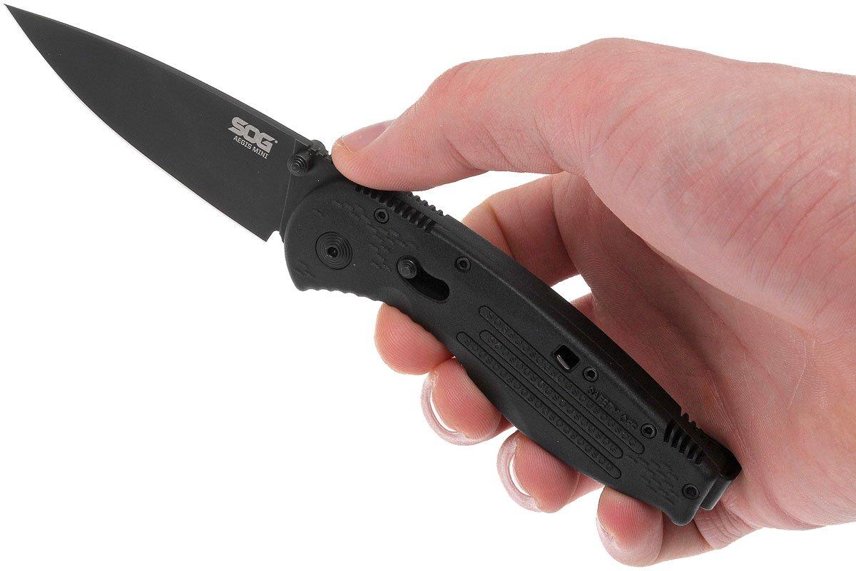 SOG Aegis Mini Black TiNi AE22-CP | Advantageously shopping at ...