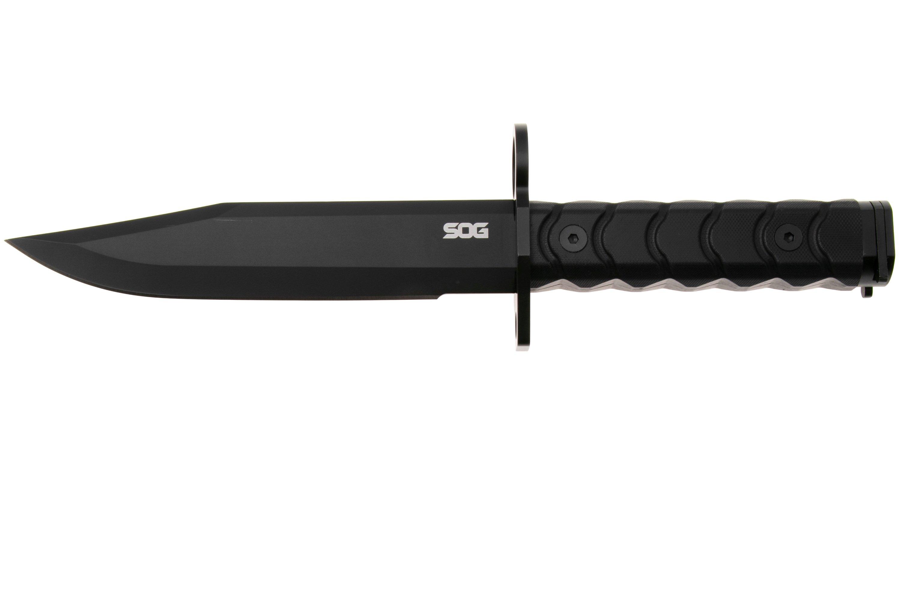 SOG BAR15T BY1004-BX, Black PVD AUS-8 Clippoint, Black G10 ...