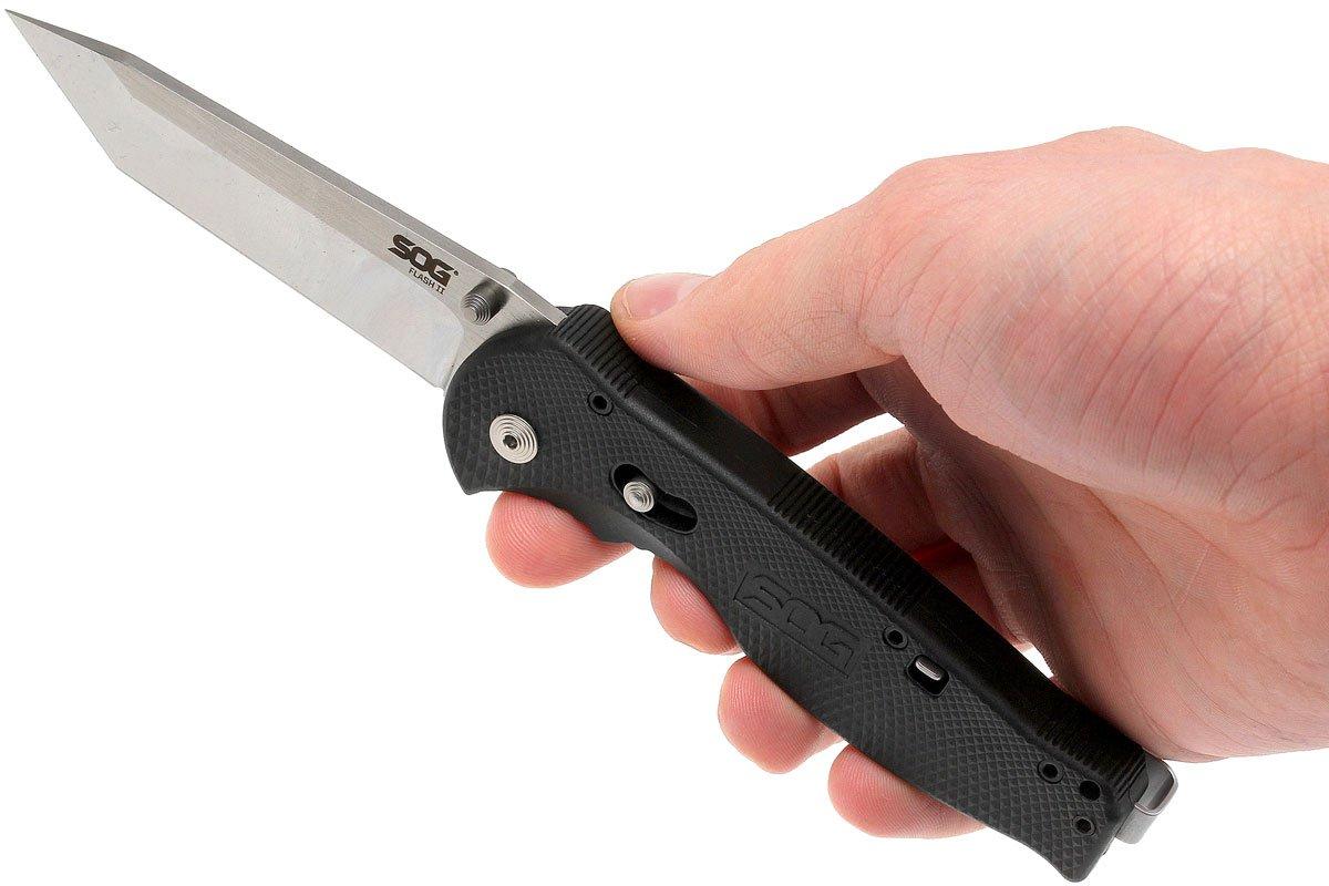 SOG Flash II Tanto Satin straight edge- FSA-8 | Advantageously shopping ...