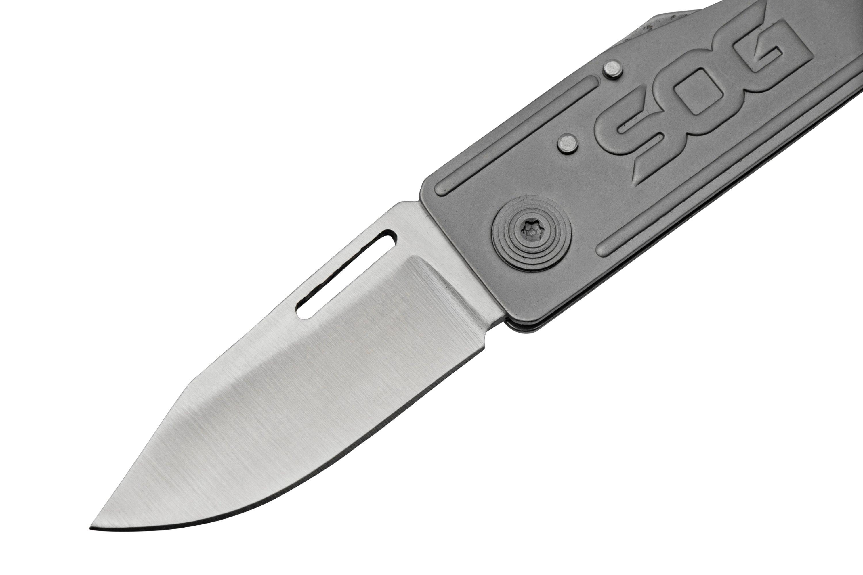 SOG Keytron, Satin, Straight KT1001-CP keychain pocket knife ...