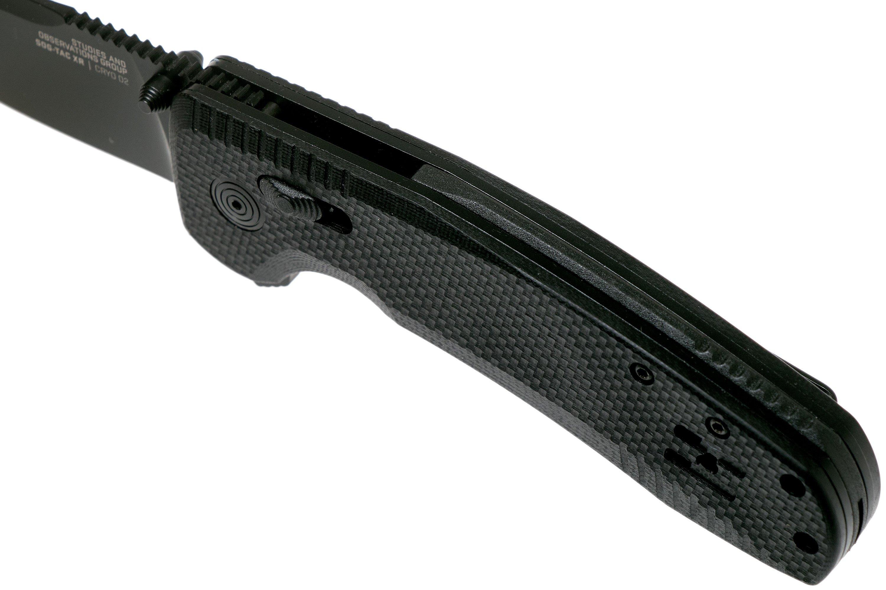 SOG SOG-TAC XR Blackout 12-38-01-57 pocket knife | Advantageously ...