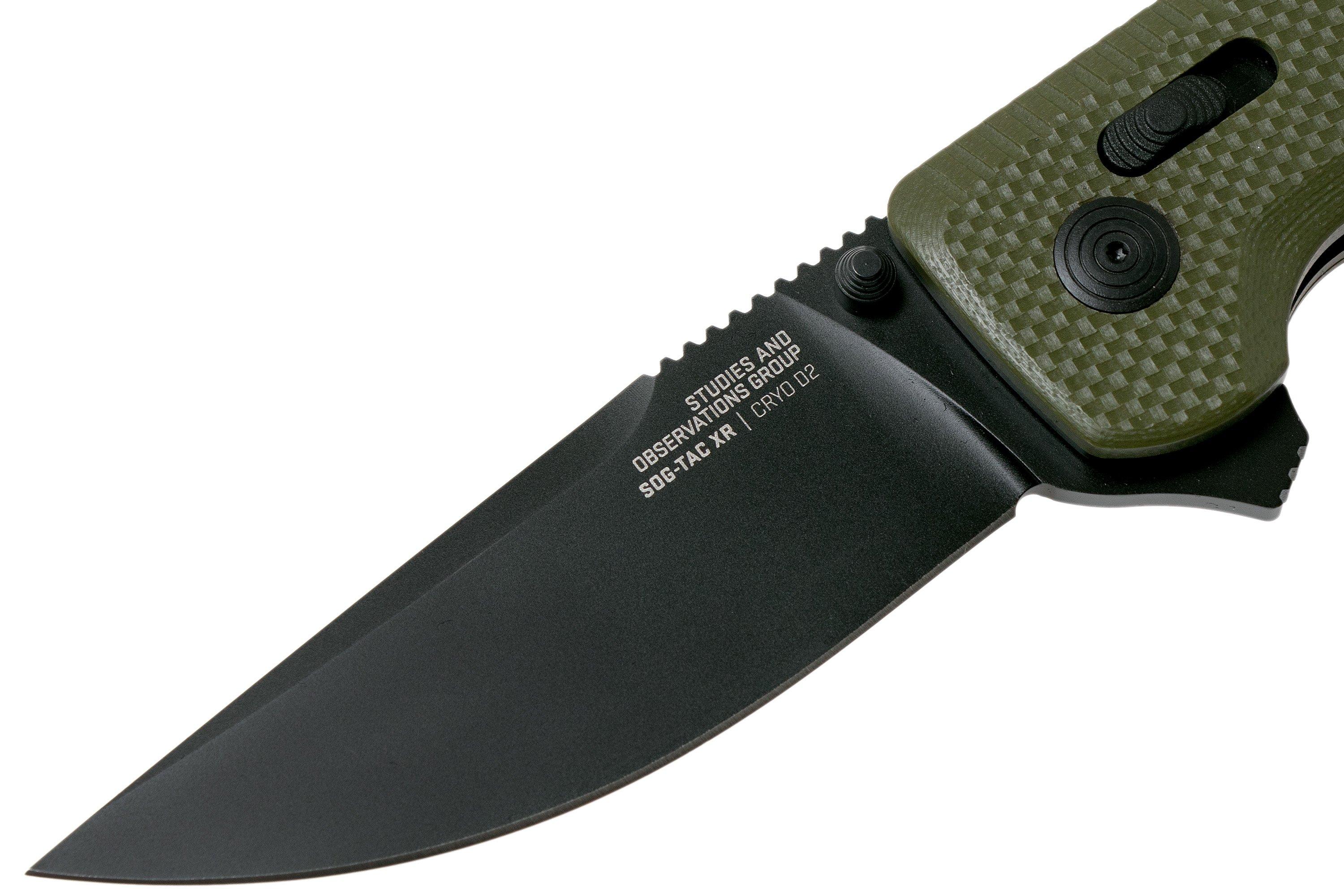 SOG SOG-TAC XR OD Green 12-38-02-57 pocket knife | Advantageously ...