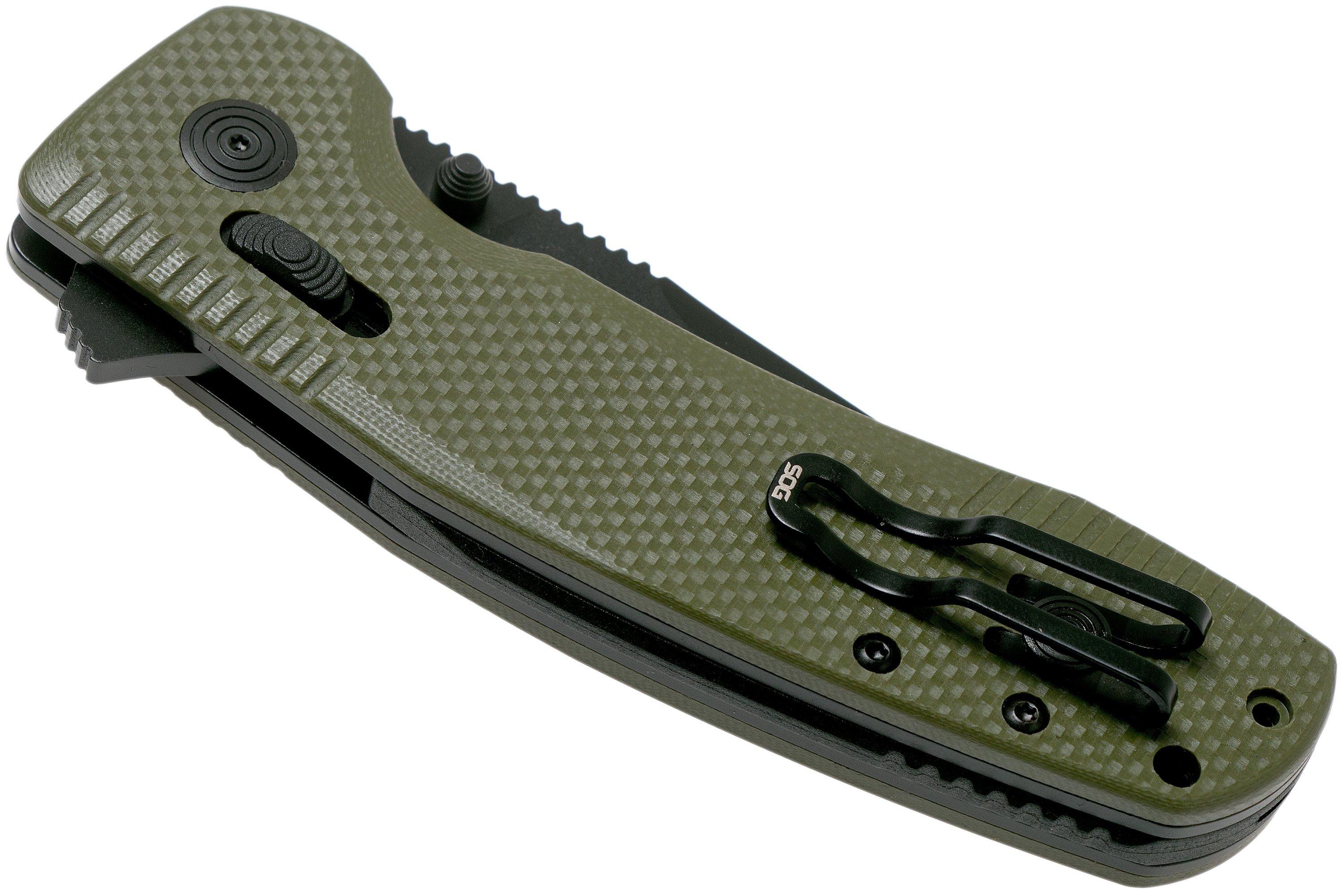 SOG SOG-TAC XR OD Green 12-38-02-57 pocket knife | Advantageously ...